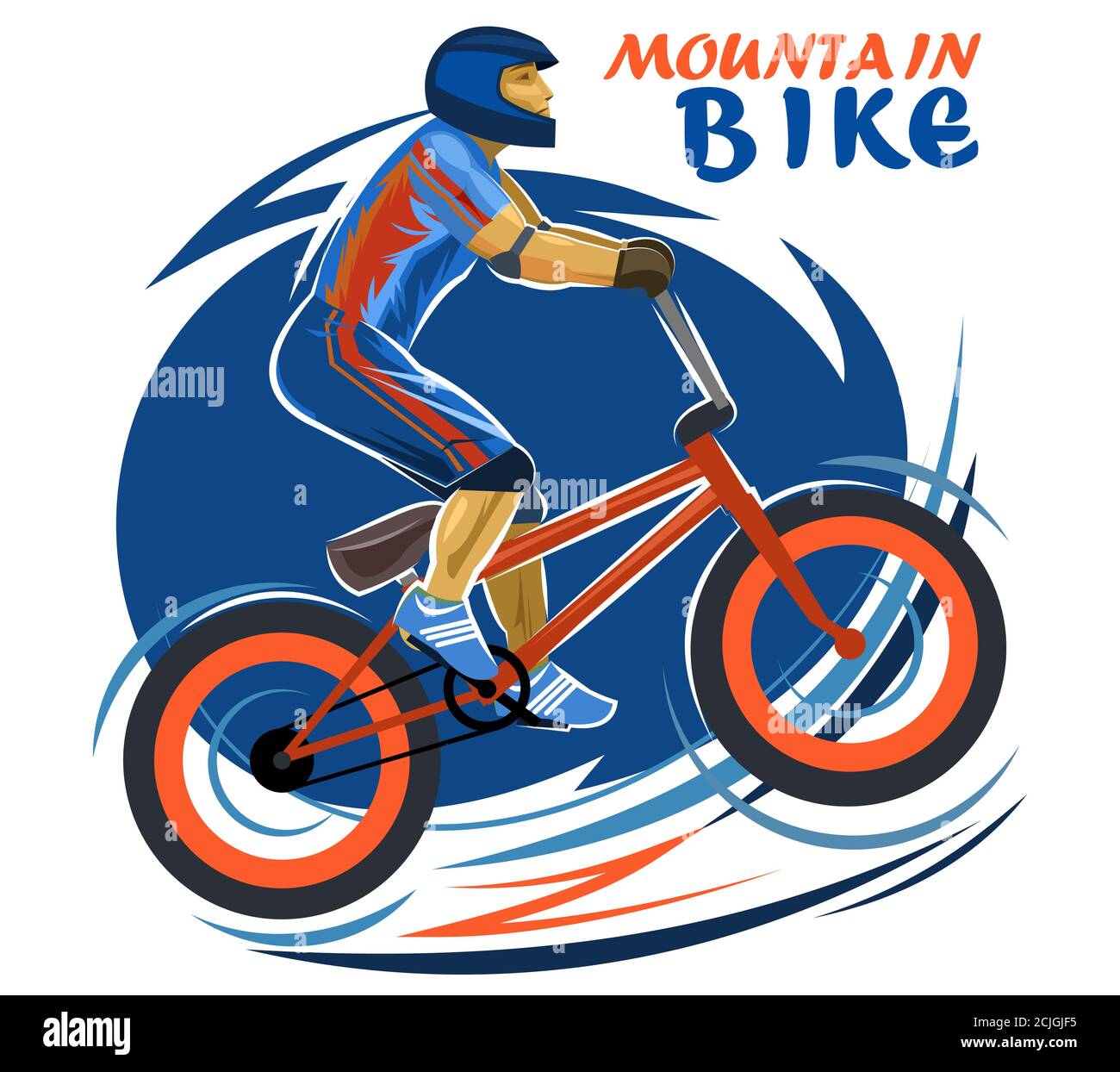 Mountain bike symbol. Isolated vector object on white background. A ...