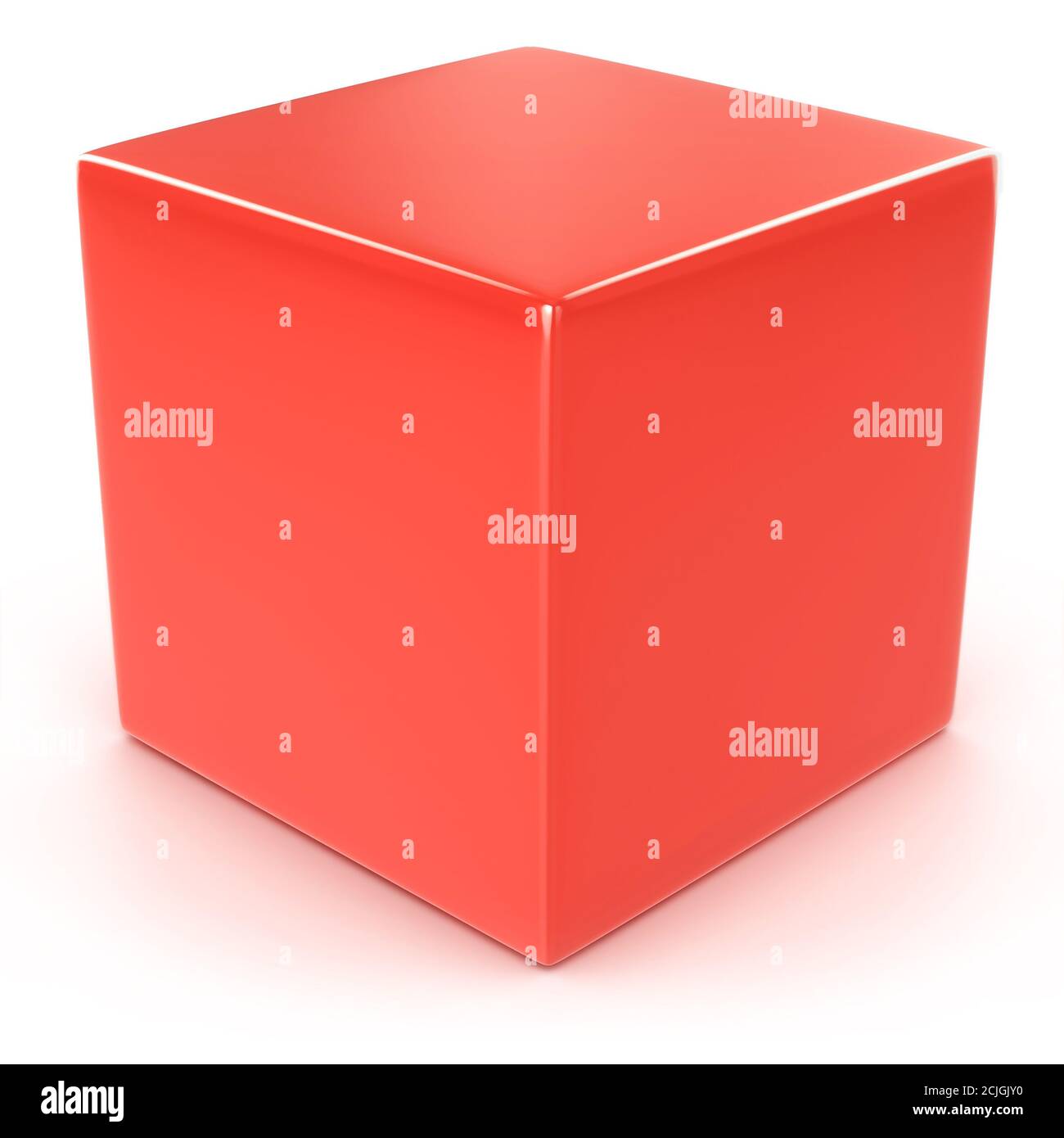 red cube on white background Stock Photo - Alamy