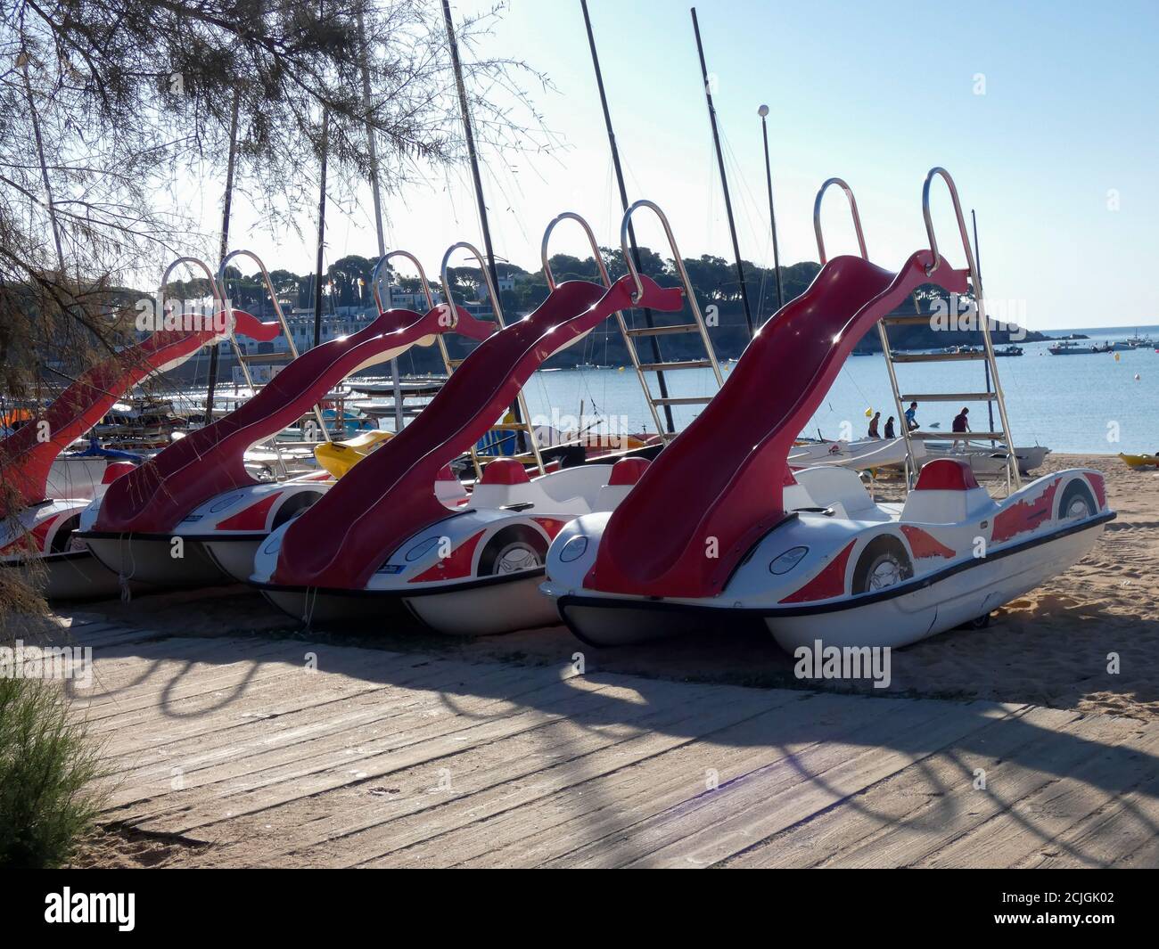 Sea skates is an activity to take a ride through the sea pedaling Stock ...