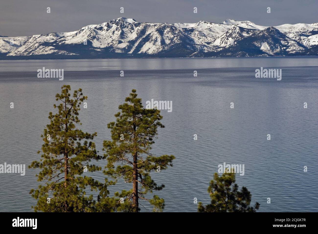 Logan Shoals Vista at Lake Tahoe, Mount Tallac, Sierra Nevada in winter ...