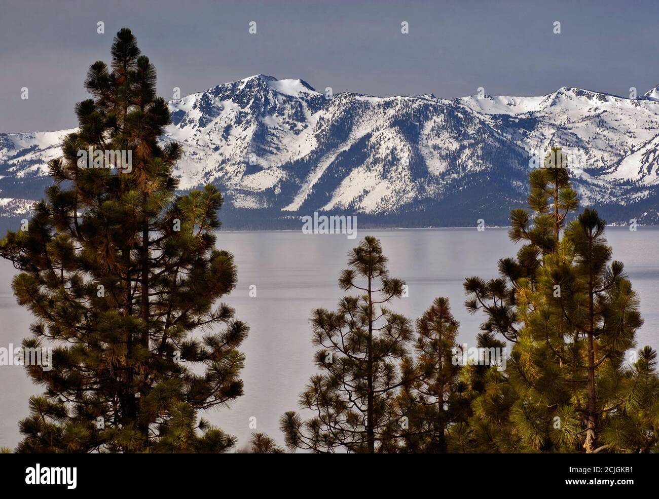 Logan Shoals Vista at Lake Tahoe, Mount Tallac, Sierra Nevada in winter ...
