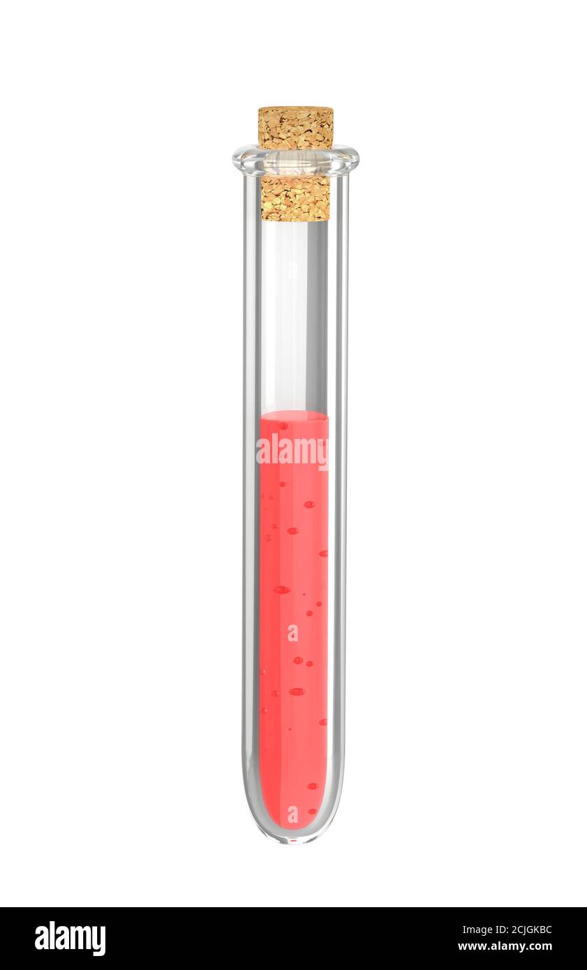 test tube filed with red liquid isolated Stock Photo - Alamy