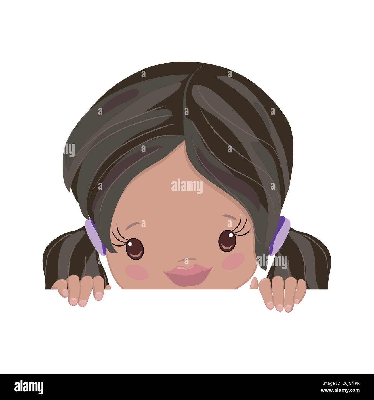 Peeking African American Little Girls Clipart. Kids Peeking Afro Girls ...