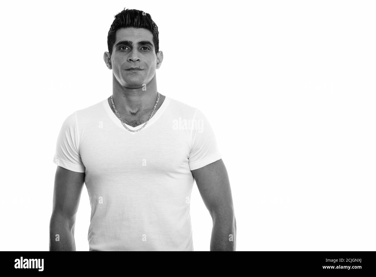 Portrait macho muscular man Black and White Stock Photos & Images - Alamy