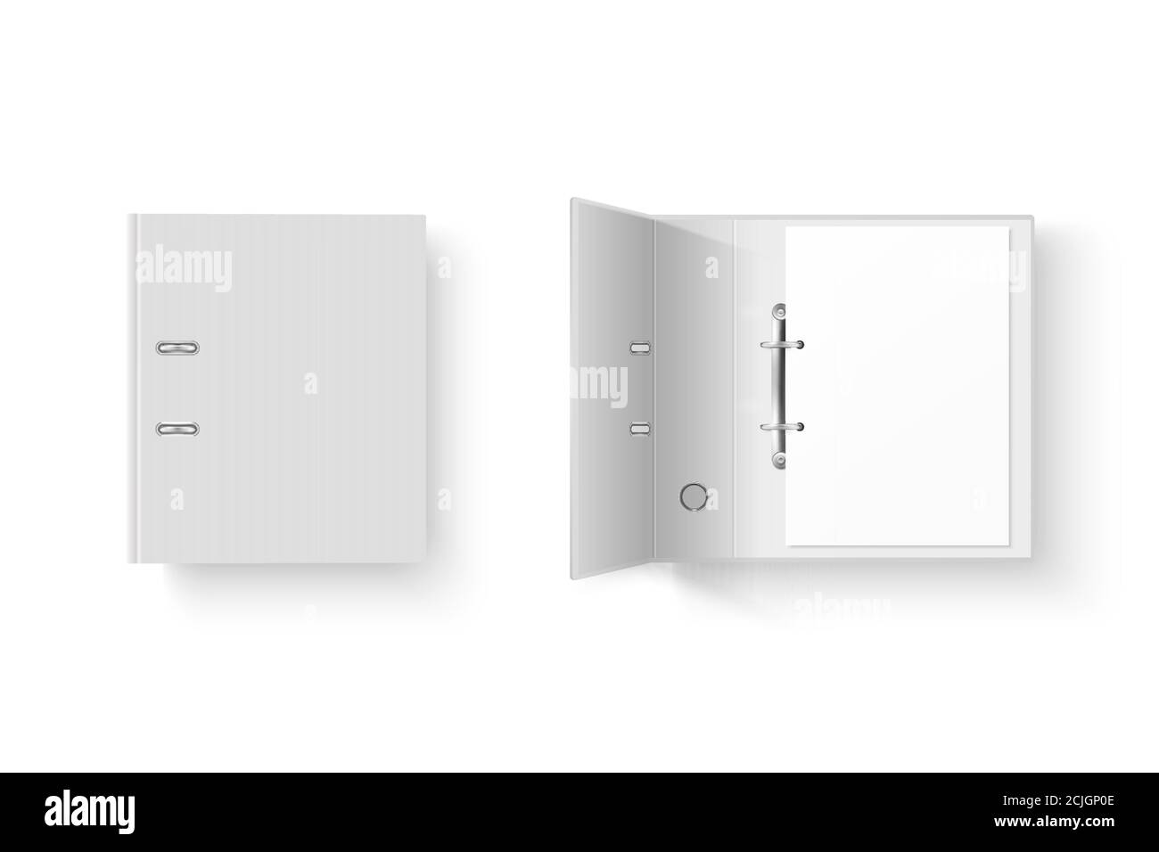 Vector 3d Closed Realistic White and Black Blank Office Binder with ...