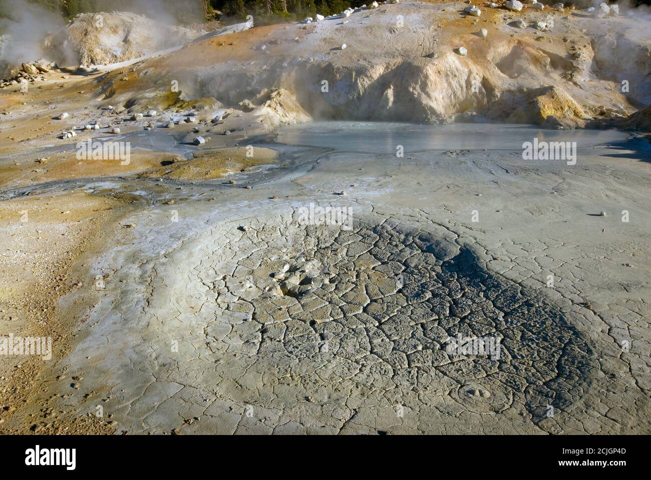 Mudpot at Bumpass Hell area in Lassen Volcanic National Park ...