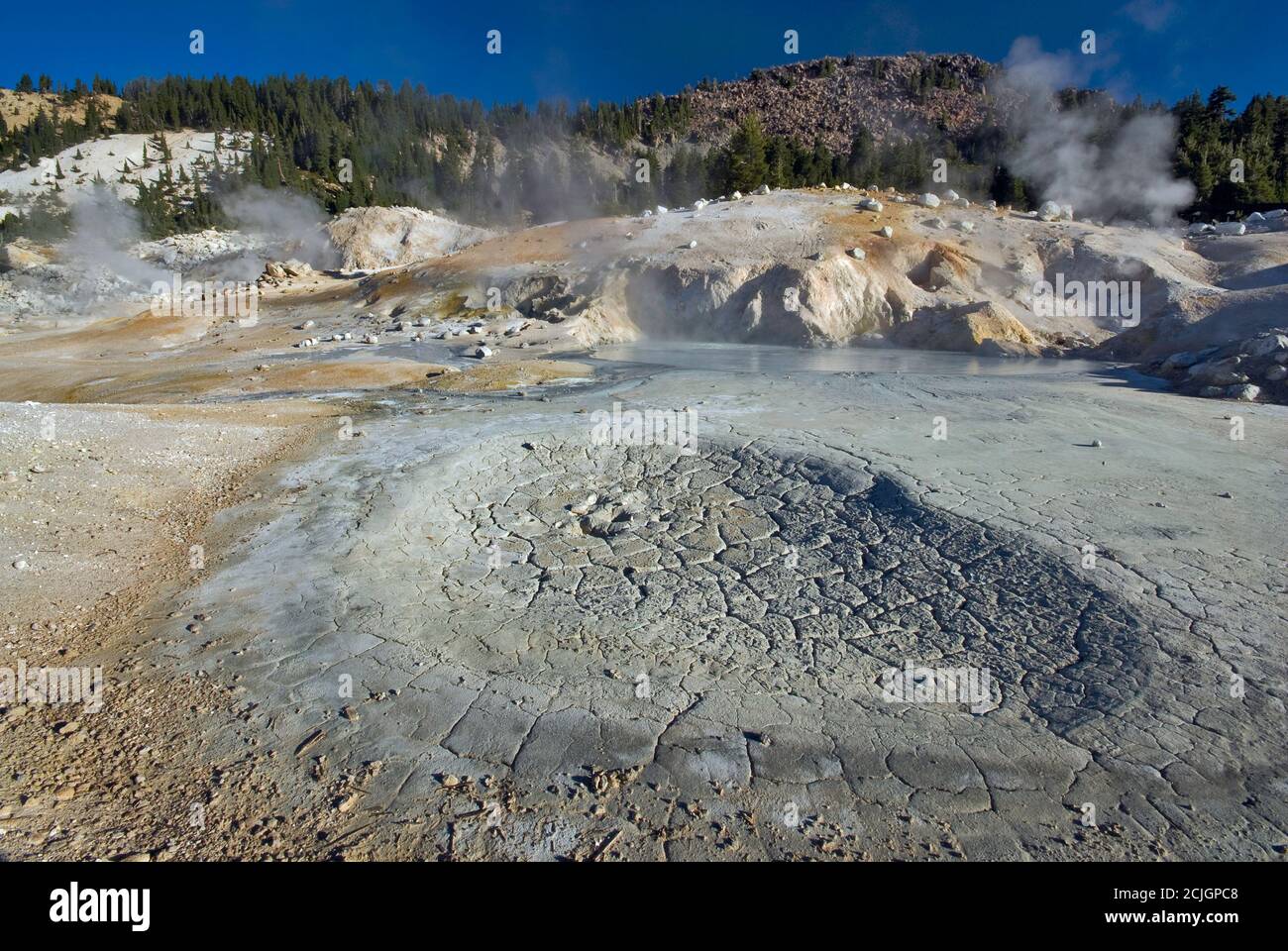 Mudpot at Bumpass Hell area in Lassen Volcanic National Park ...