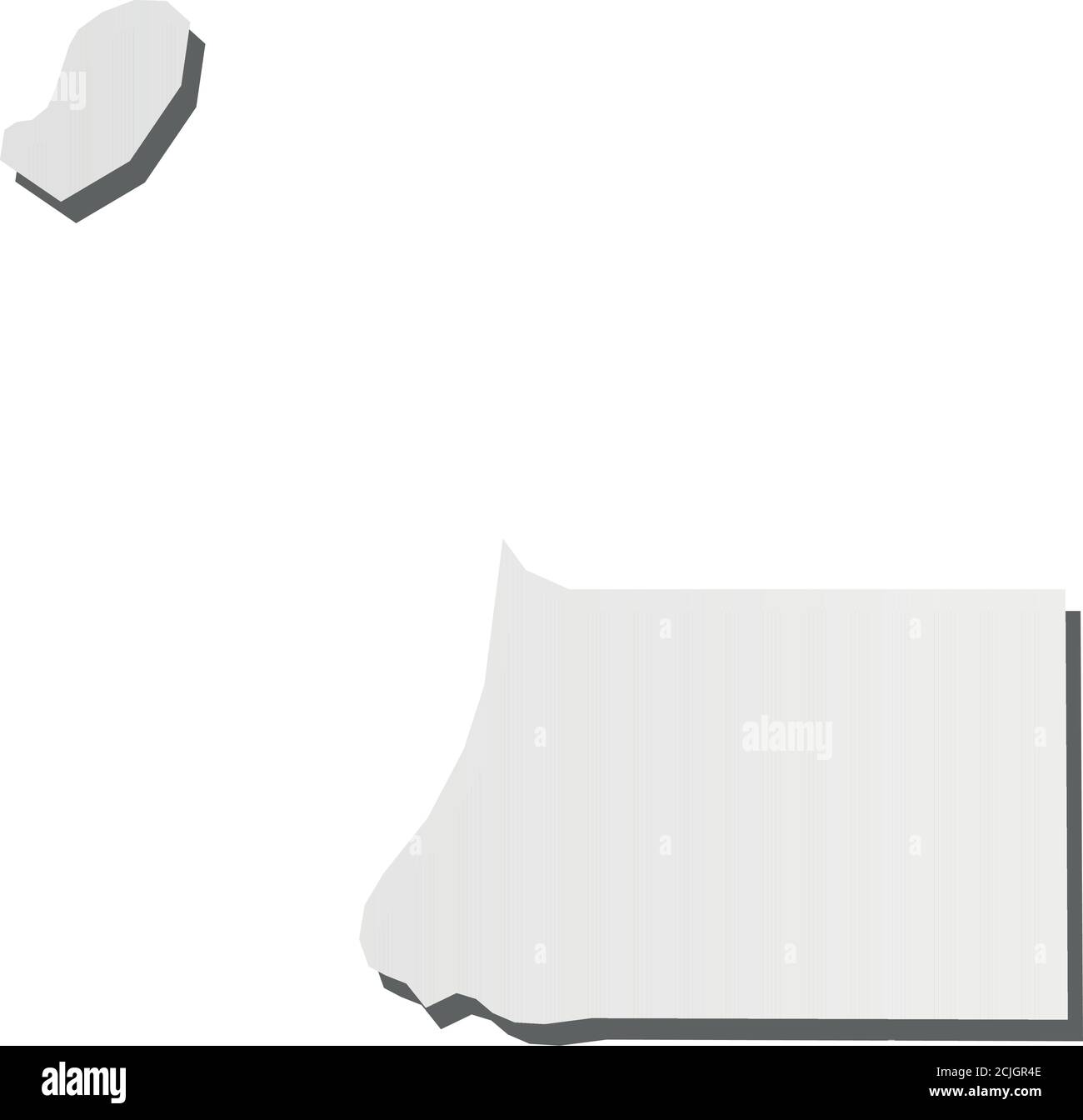 Equatorial Guinea Grey 3d Like Silhouette Map Of Country Area With