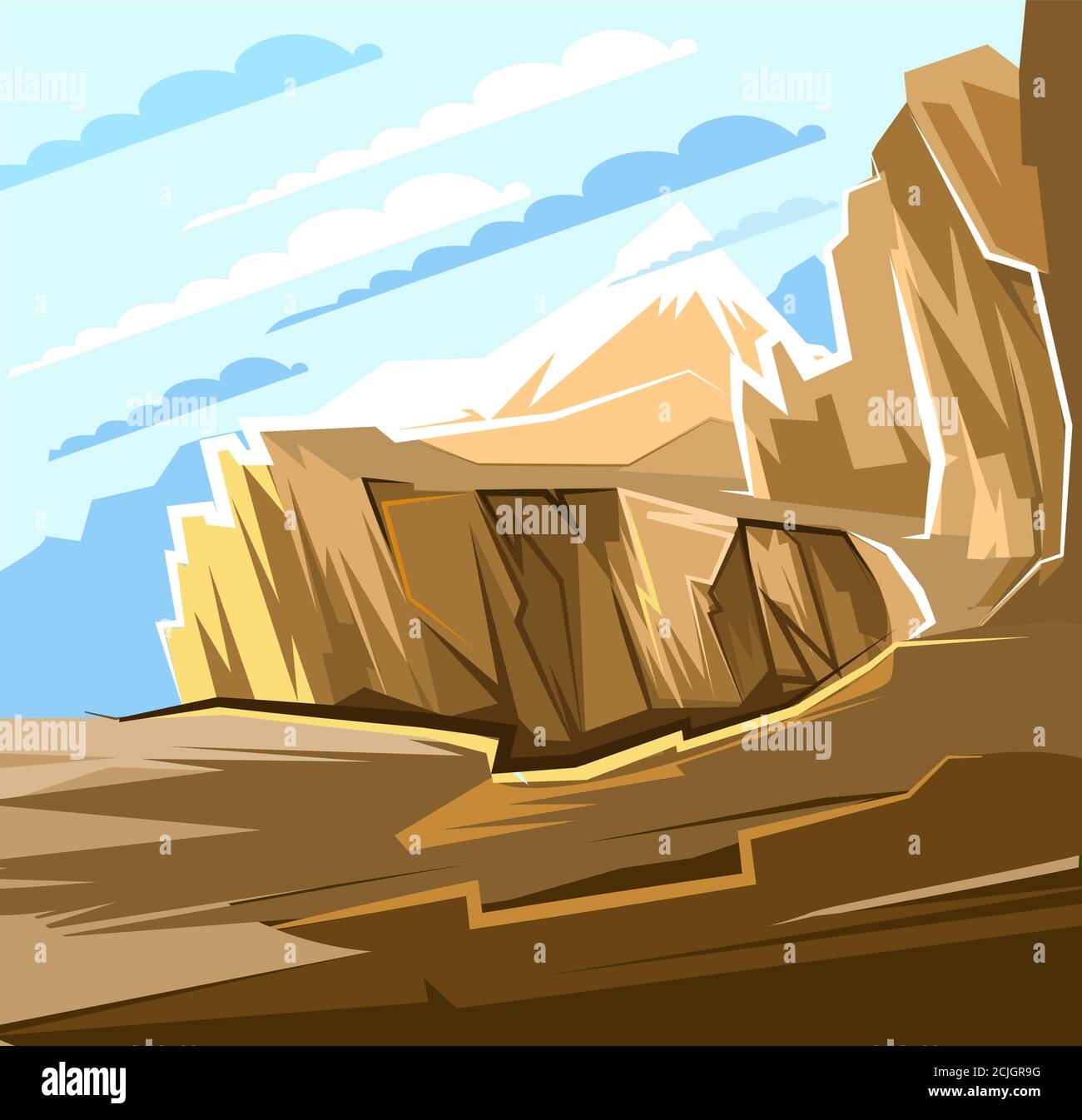 Narrow cliff path Stock Vector Images - Alamy