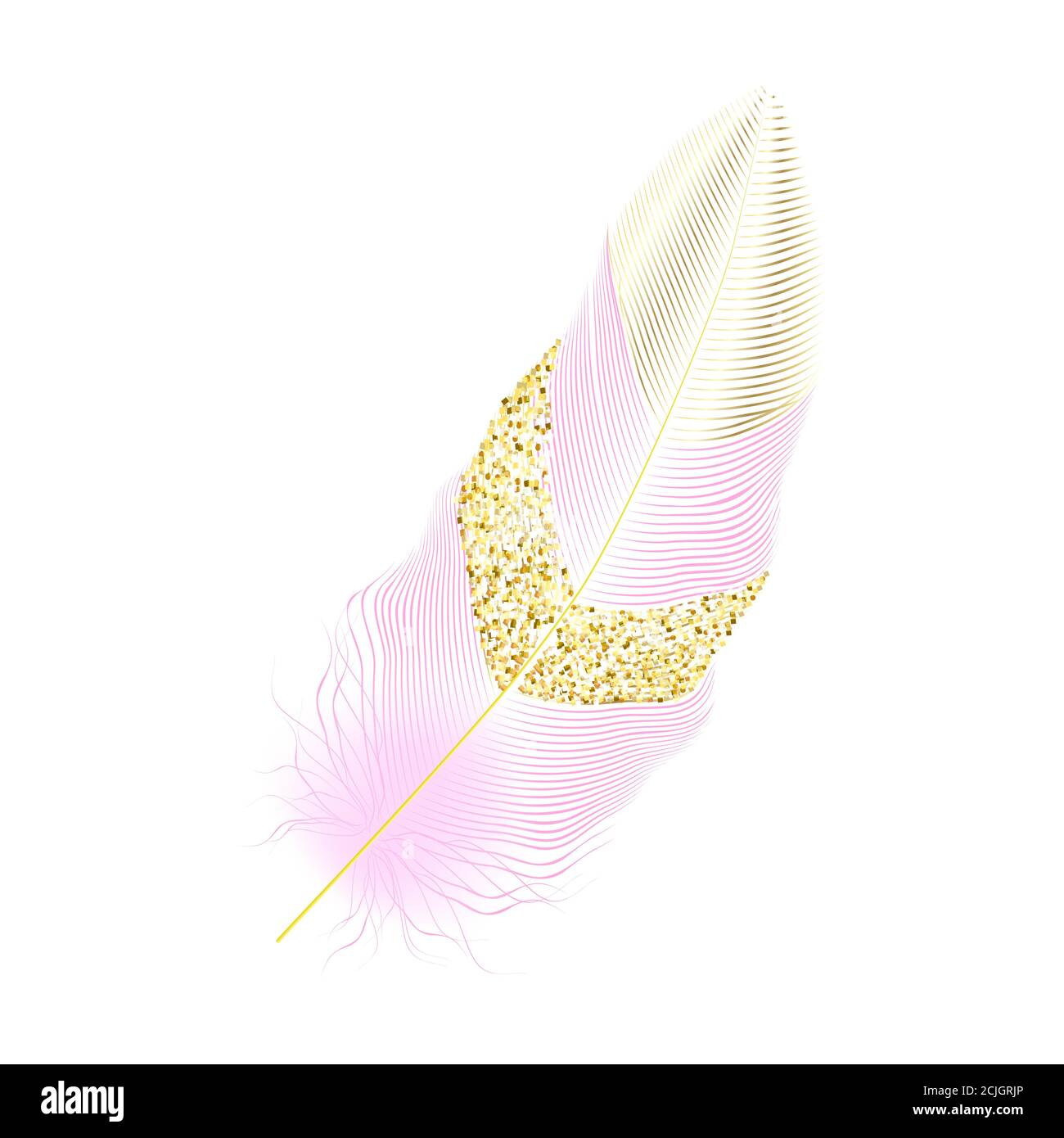 Silver and gold glitter feathers.Boho style elements,tattoo template ...