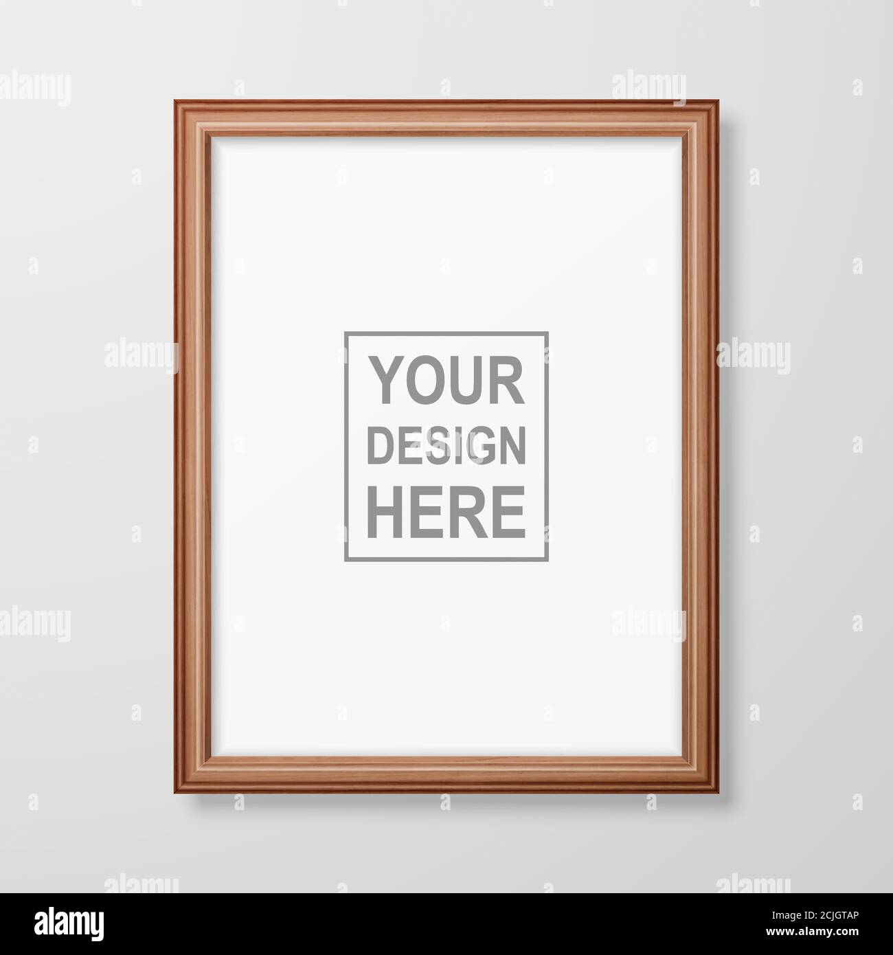 Vector 3d Realistic A4 Decorative Brown Wooden Simple Modern Frame for ...