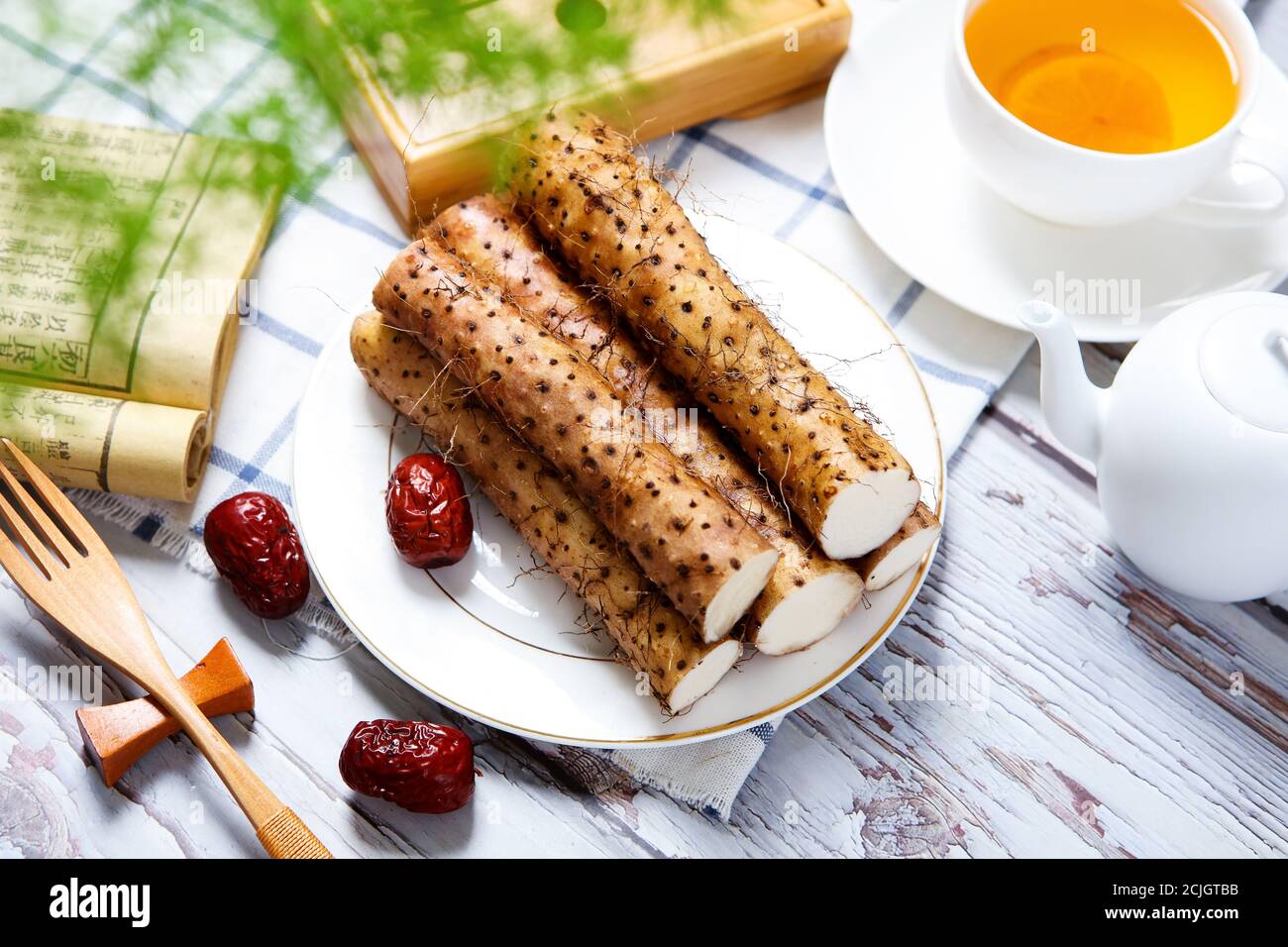 Delicious afternoon tea yam Stock Photo - Alamy