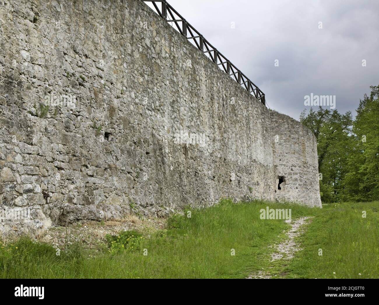 Ruins of castle on Kozlov Rob above Tolmin. Slovenia Stock Photo - Alamy
