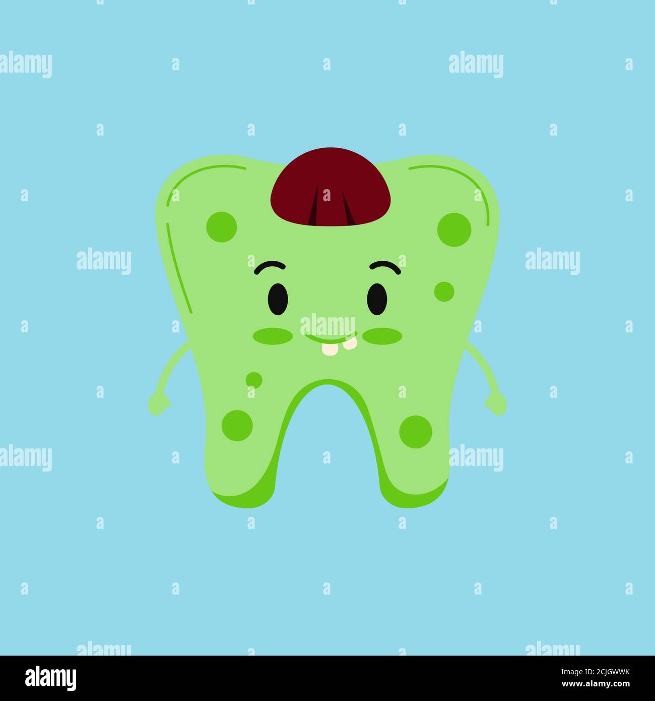 Cute tooth in zombie costume isolated vector icon Stock Vector Image ...