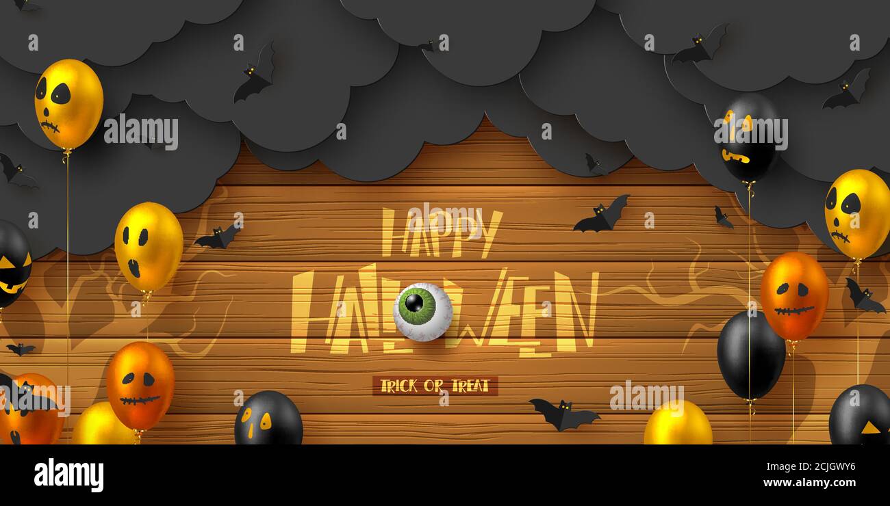 Happy Halloween horizontal banner Stock Vector Image & Art - Alamy