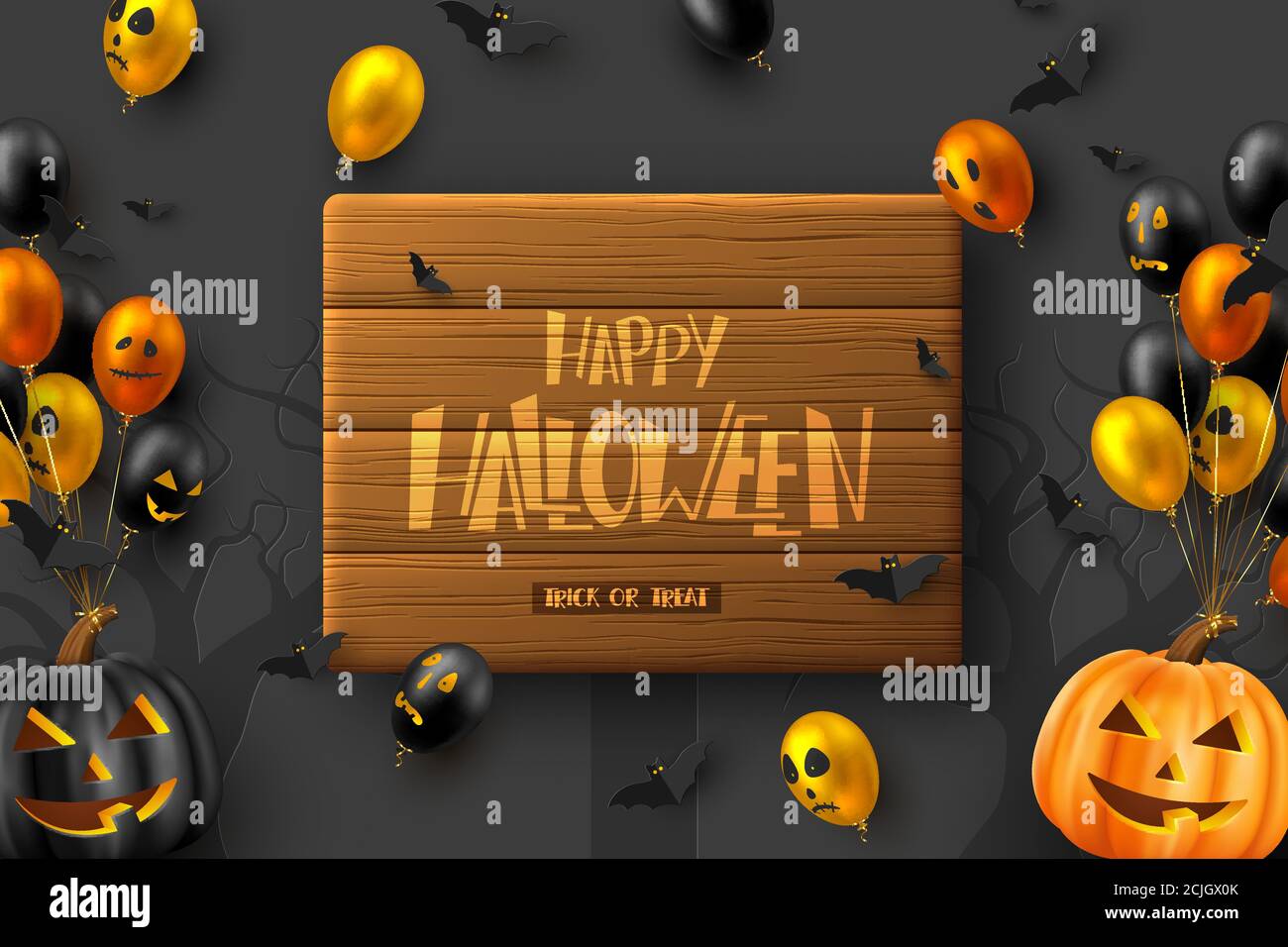 Happy Halloween horizontal banner Stock Vector Image & Art - Alamy