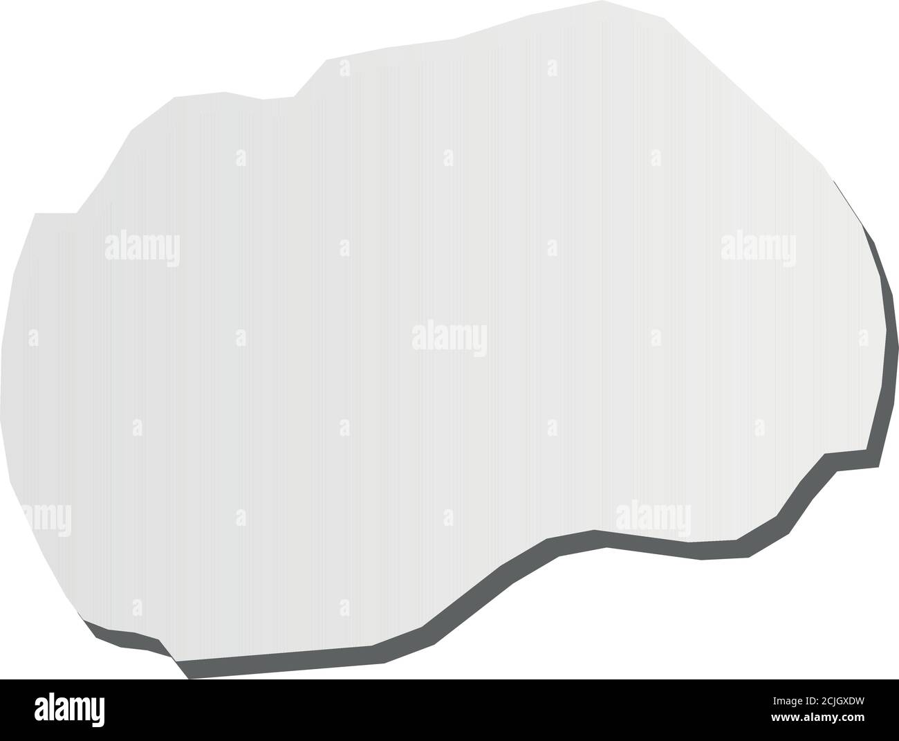 Macedonia - grey 3d-like silhouette map of country area with dropped ...