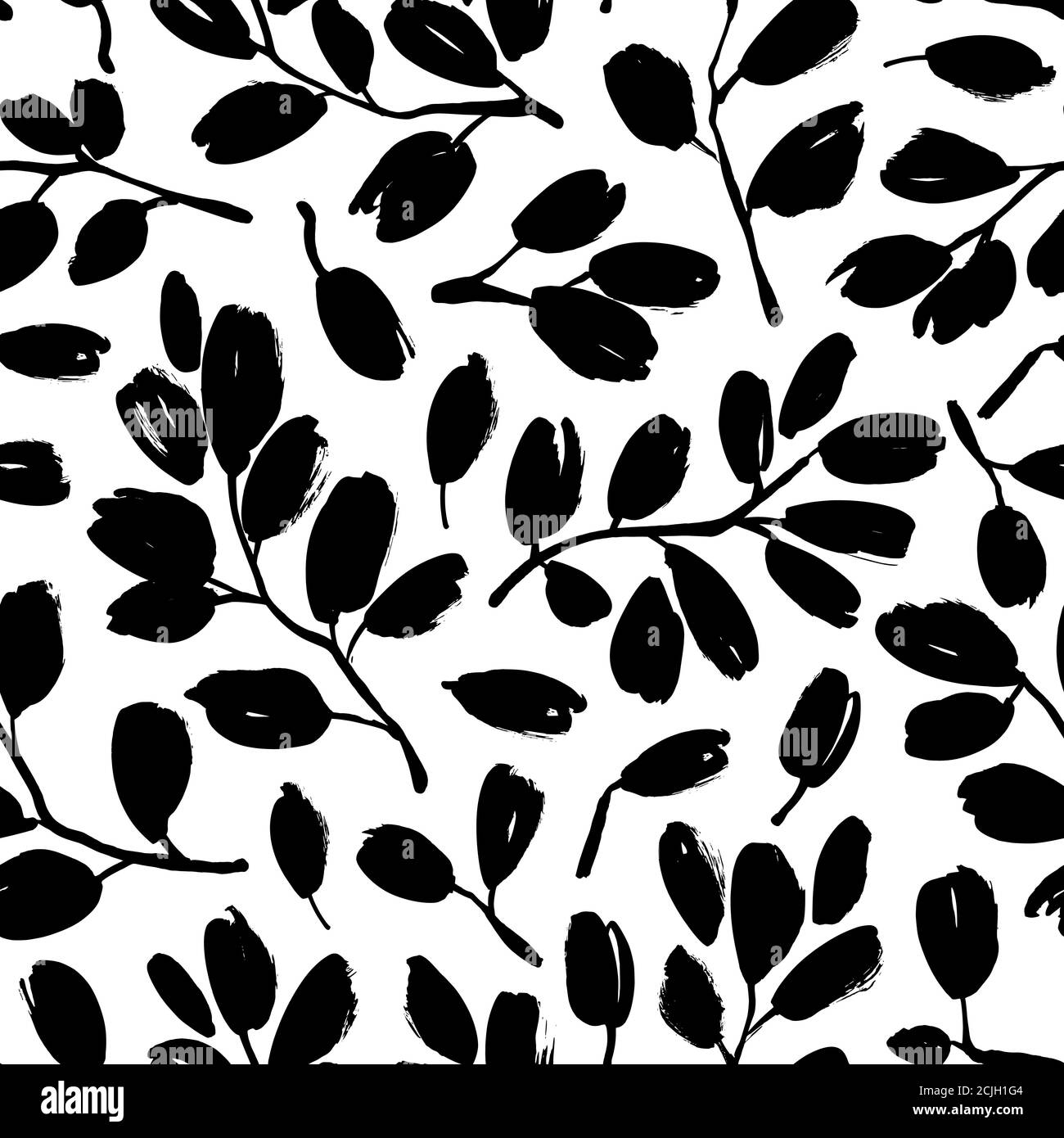 Leaves and branches vector seamless pattern Stock Vector Image & Art ...