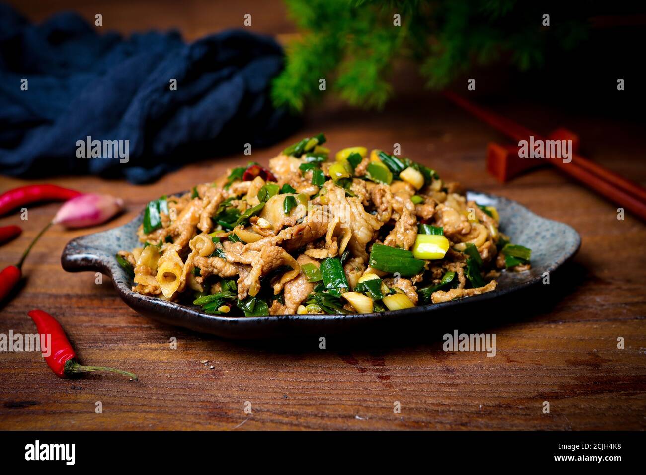 A plate of starch of meat Stock Photo - Alamy
