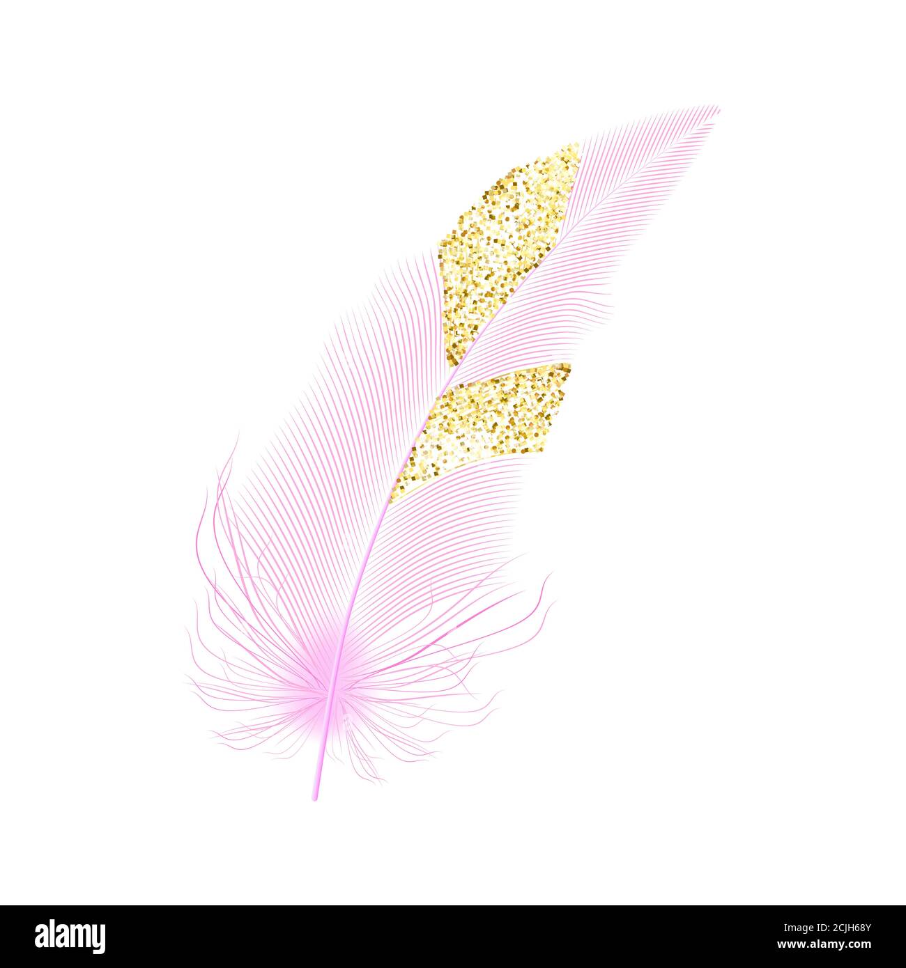 Silver and gold glitter feathers.Boho style elements,tattoo template ...