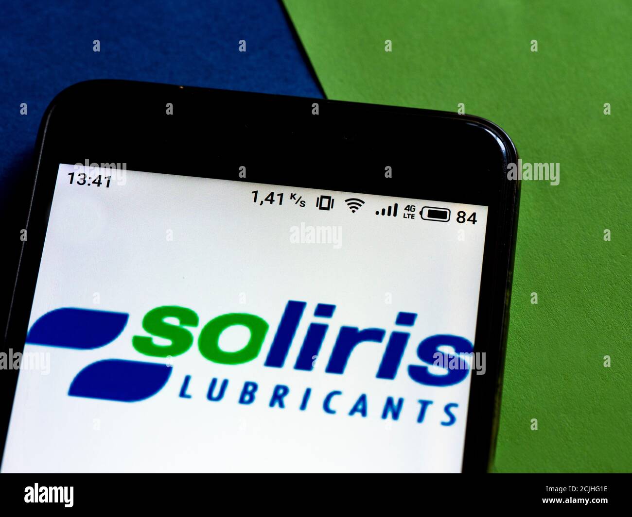 In this photo illustration a Soliris logo is seen displayed on a ...