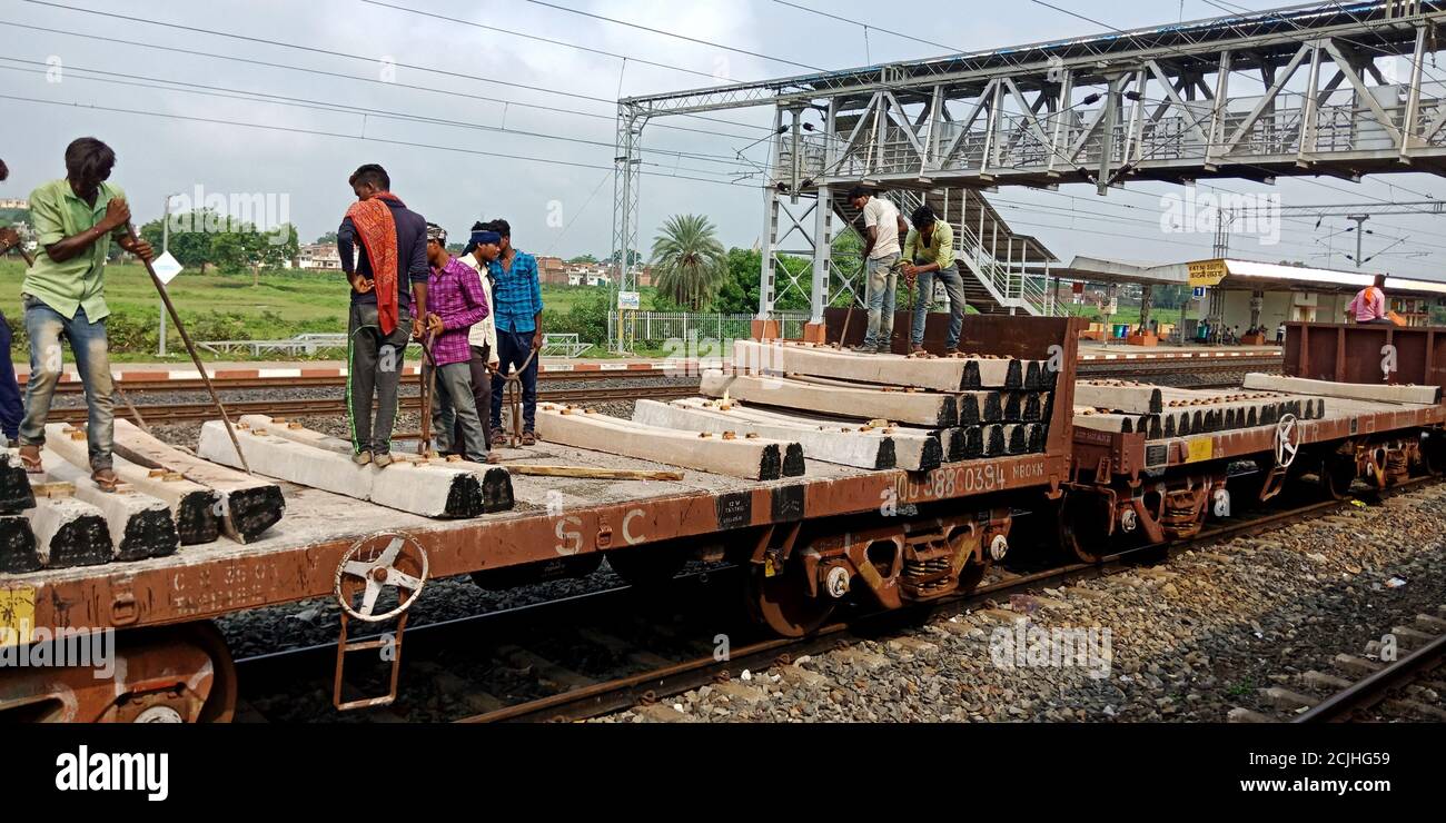DISTRICT KATNI, INDIA - SEPTEMBER 05, 2019: Indian railway D grade poor ...