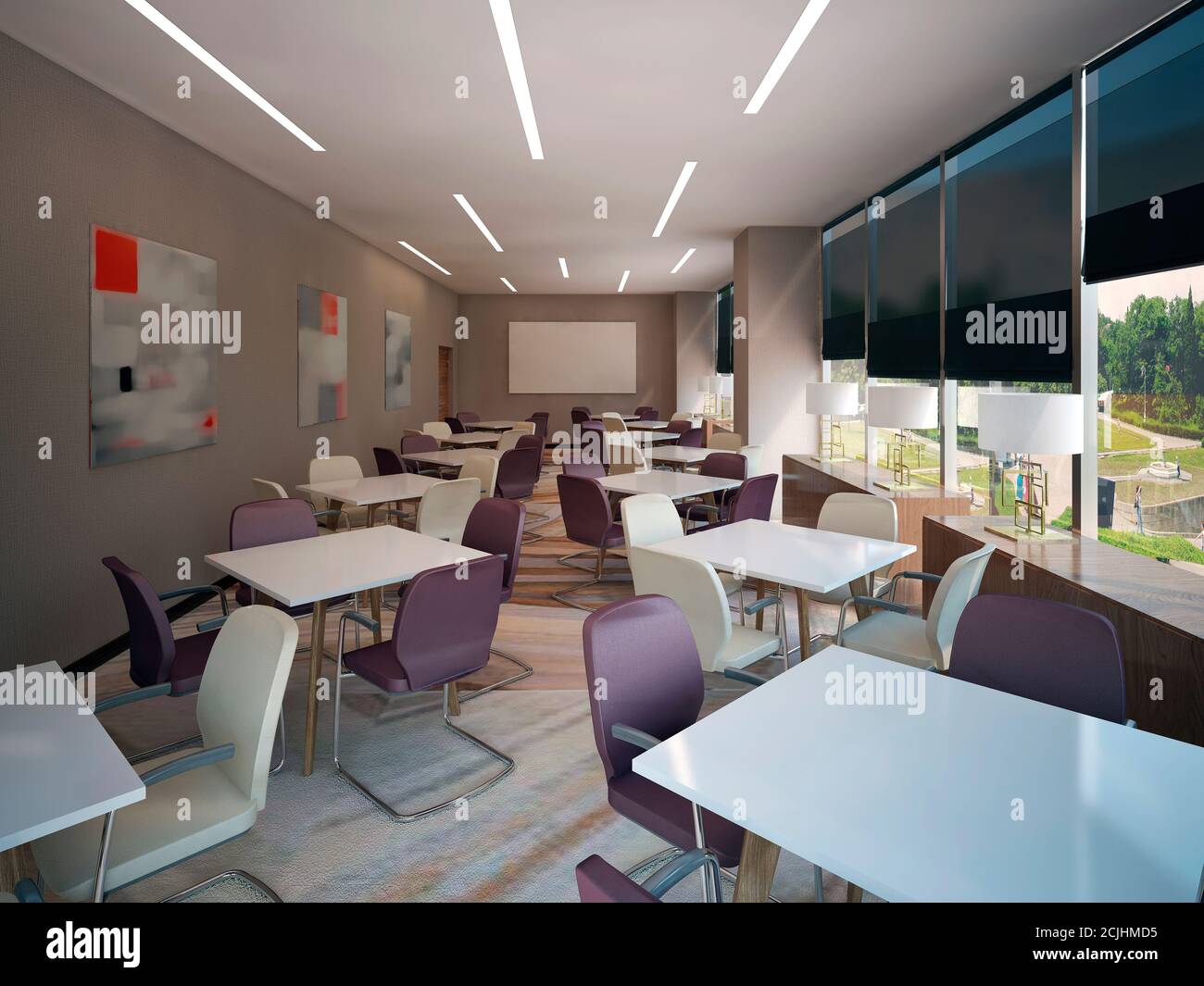 Modern negotiations room, 3d images Stock Photo - Alamy