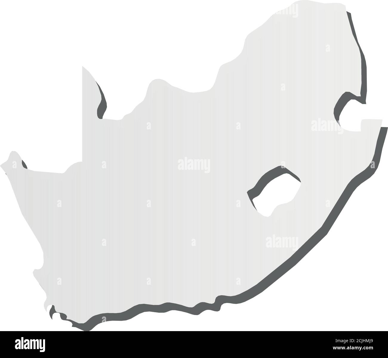 South Africa - solid black silhouette map of country area. Simple flat ...