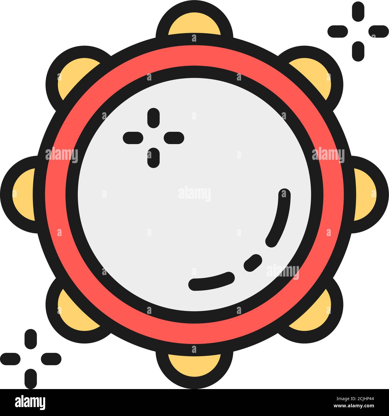 Tambourine drum icon outline Cut Out Stock Images & Pictures - Alamy