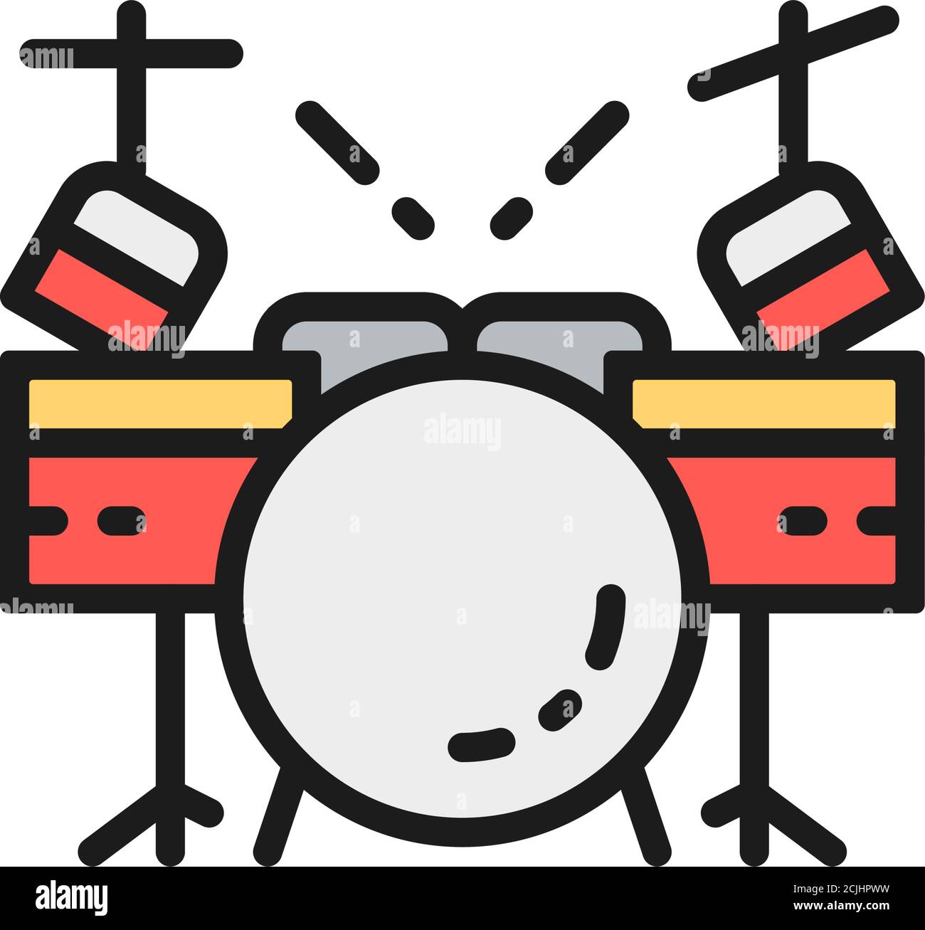 Silhouette isolated drum kit Stock Vector Images - Alamy