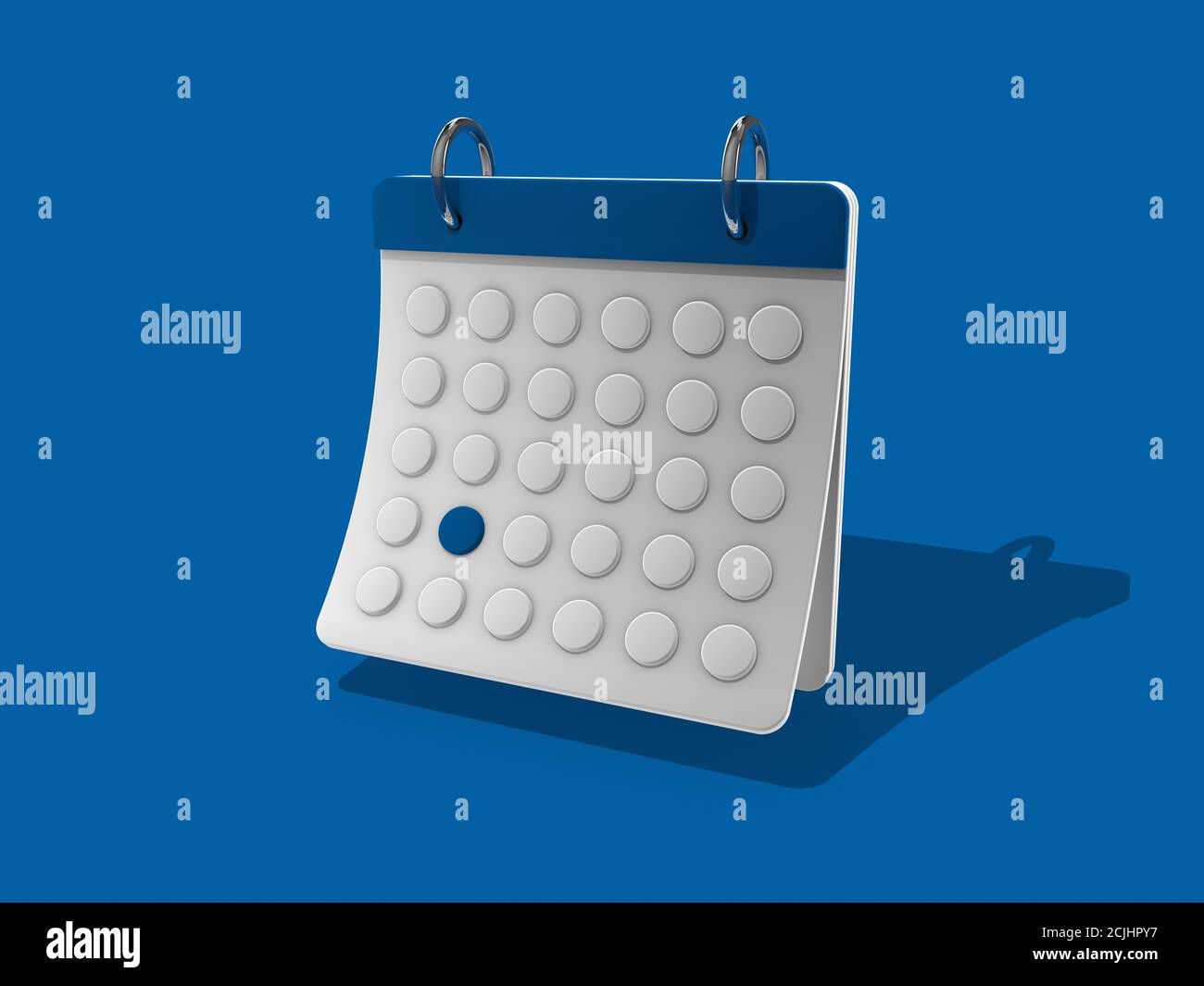 Stylish 3d calendar on a blue background. Minimalistic design. 3D ...