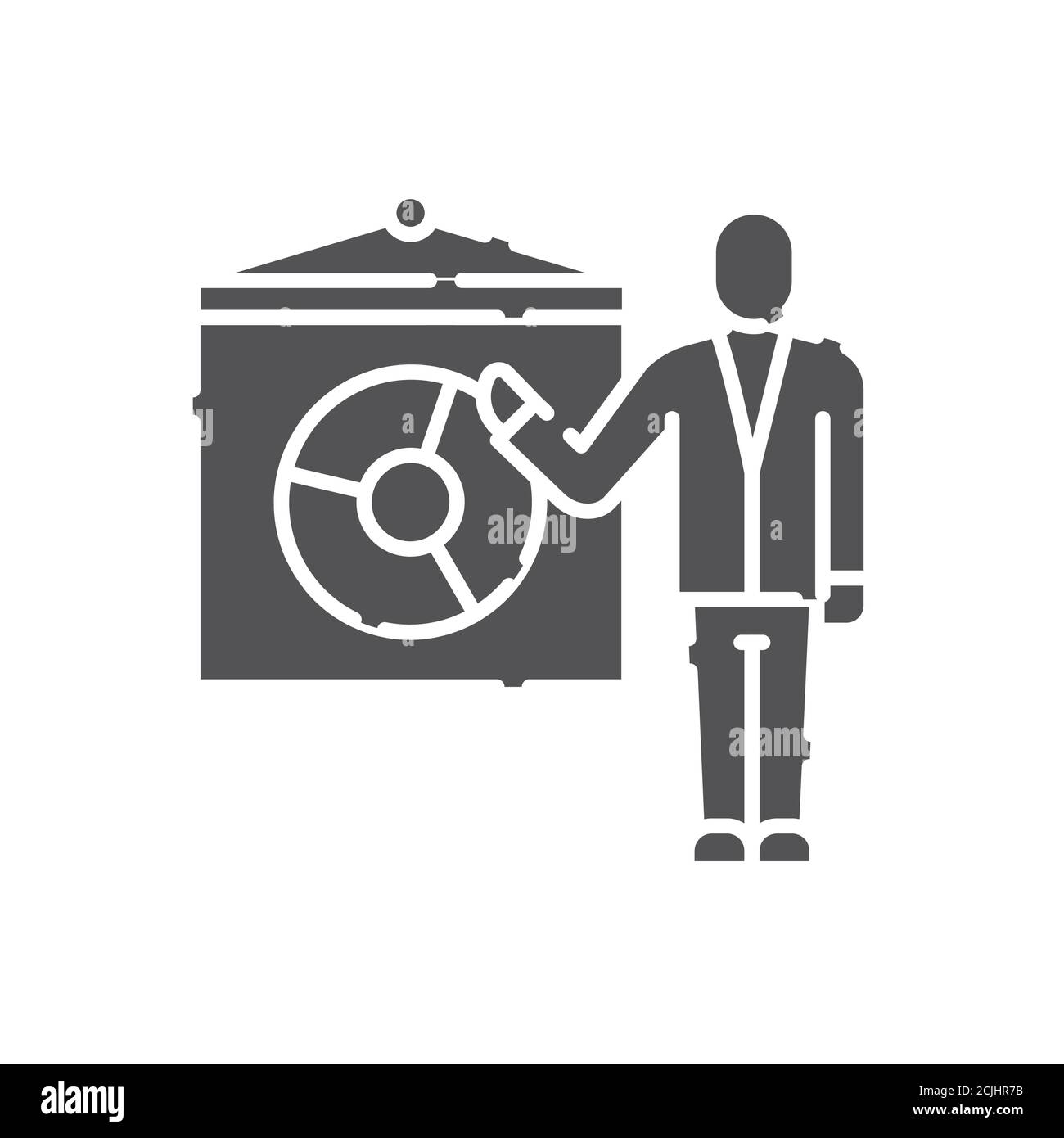 Financial strategy black glyph icon. Financial short and long-term ...