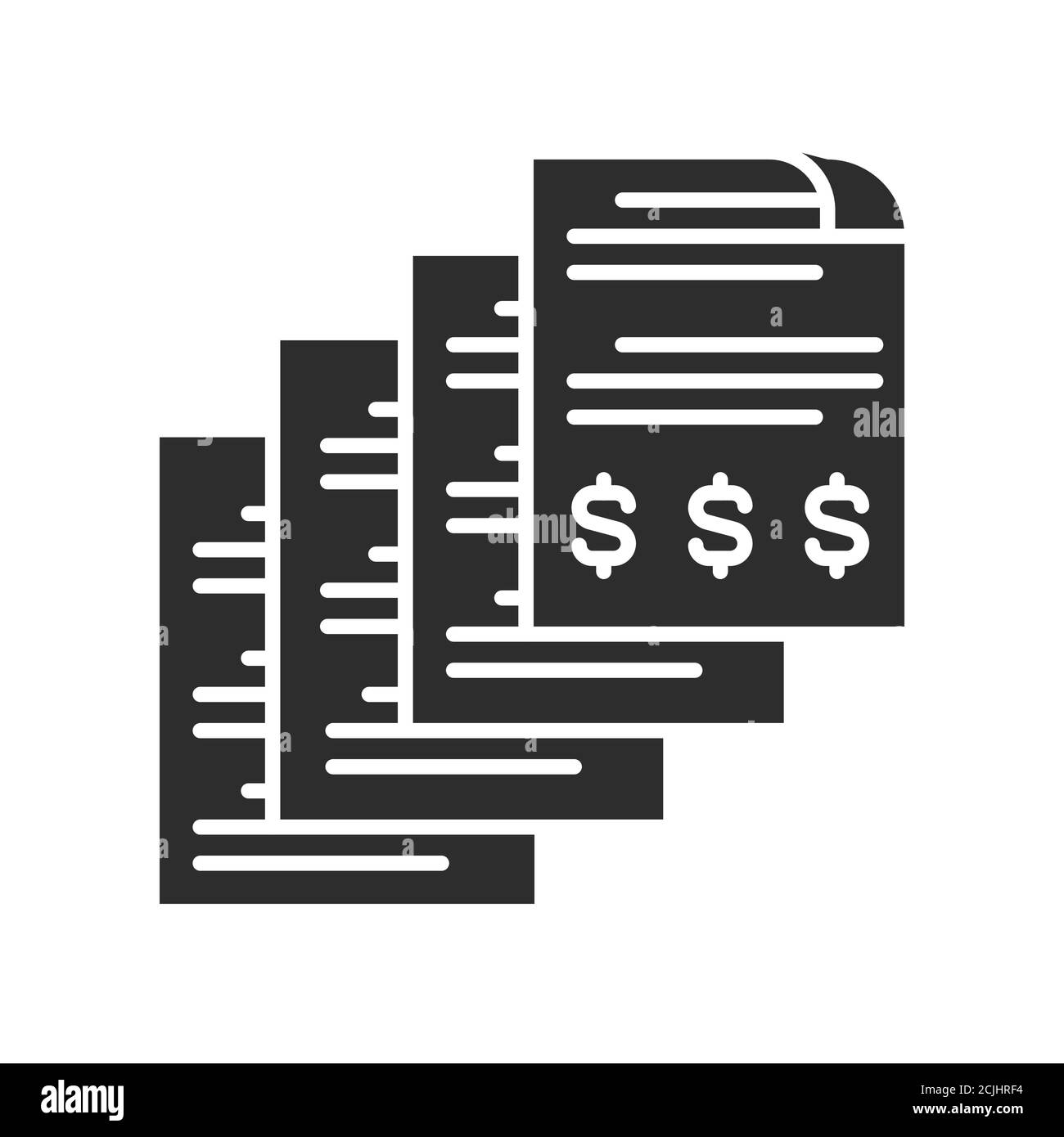 Report and financial statements black glyph icon. Bookkeeping and ...