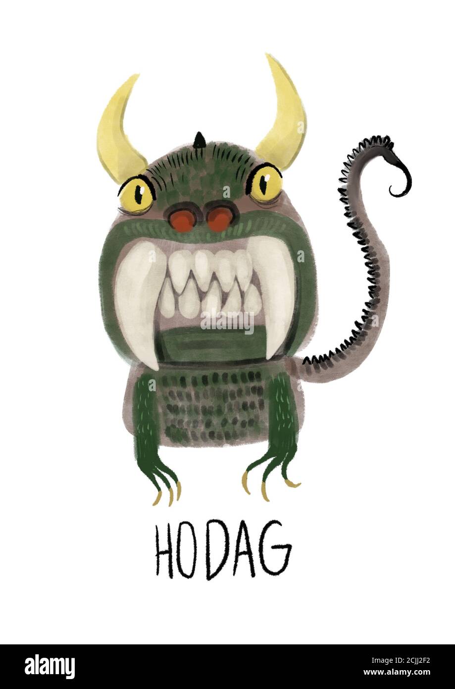 THE HODAG Illustration of a Cryptid monster Stock Photo - Alamy