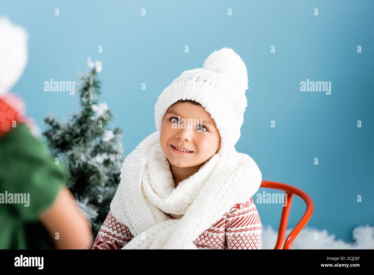 Seamless blue knitted pattern hi-res stock photography and images - Alamy