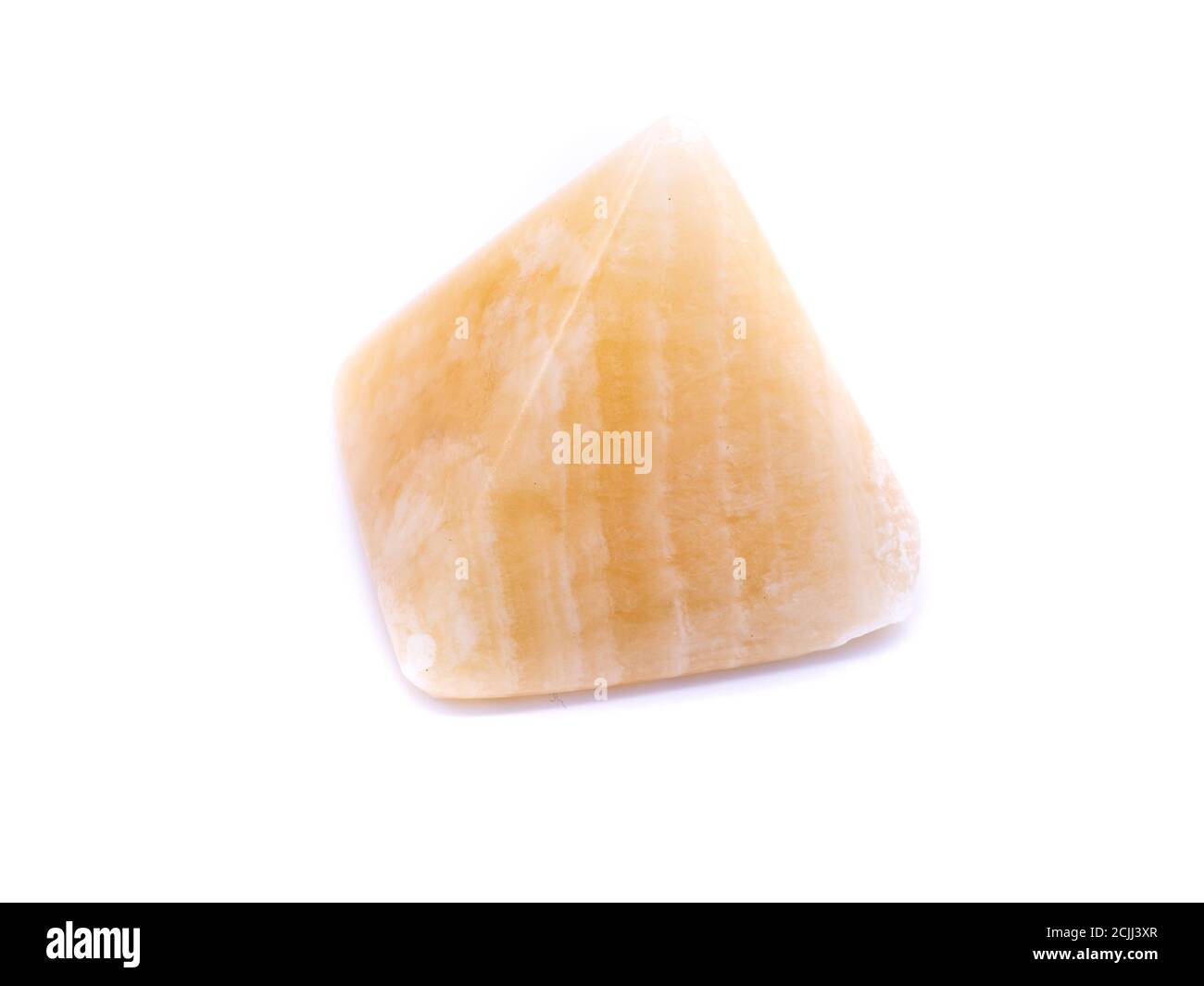 Egyptian Alabaster Pyramid Gemstone Isolated on White Background Stock ...