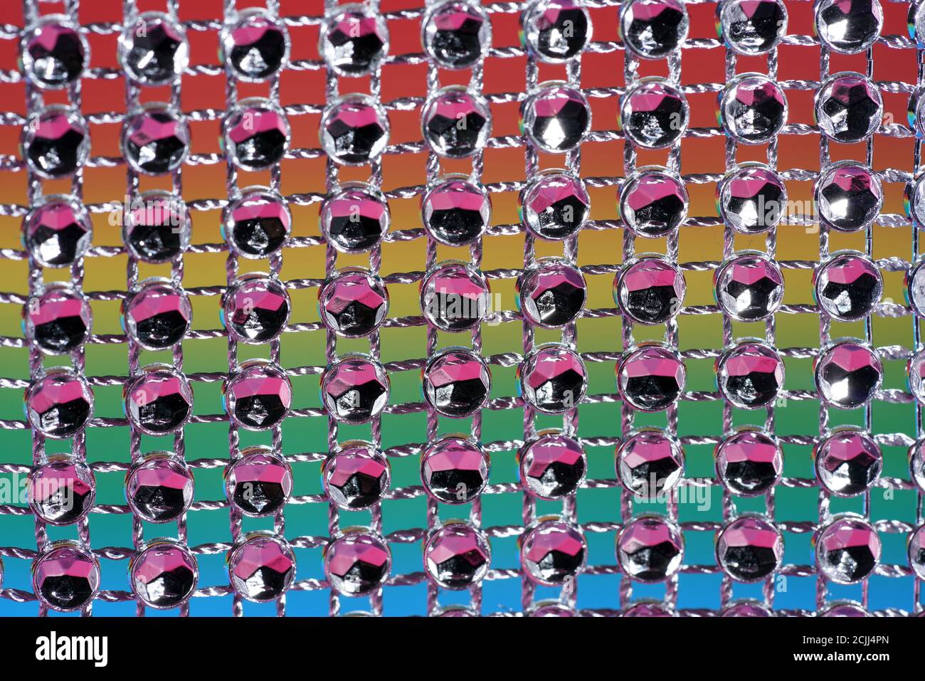 Closeup of artificial crystals on mesh Stock Photo - Alamy