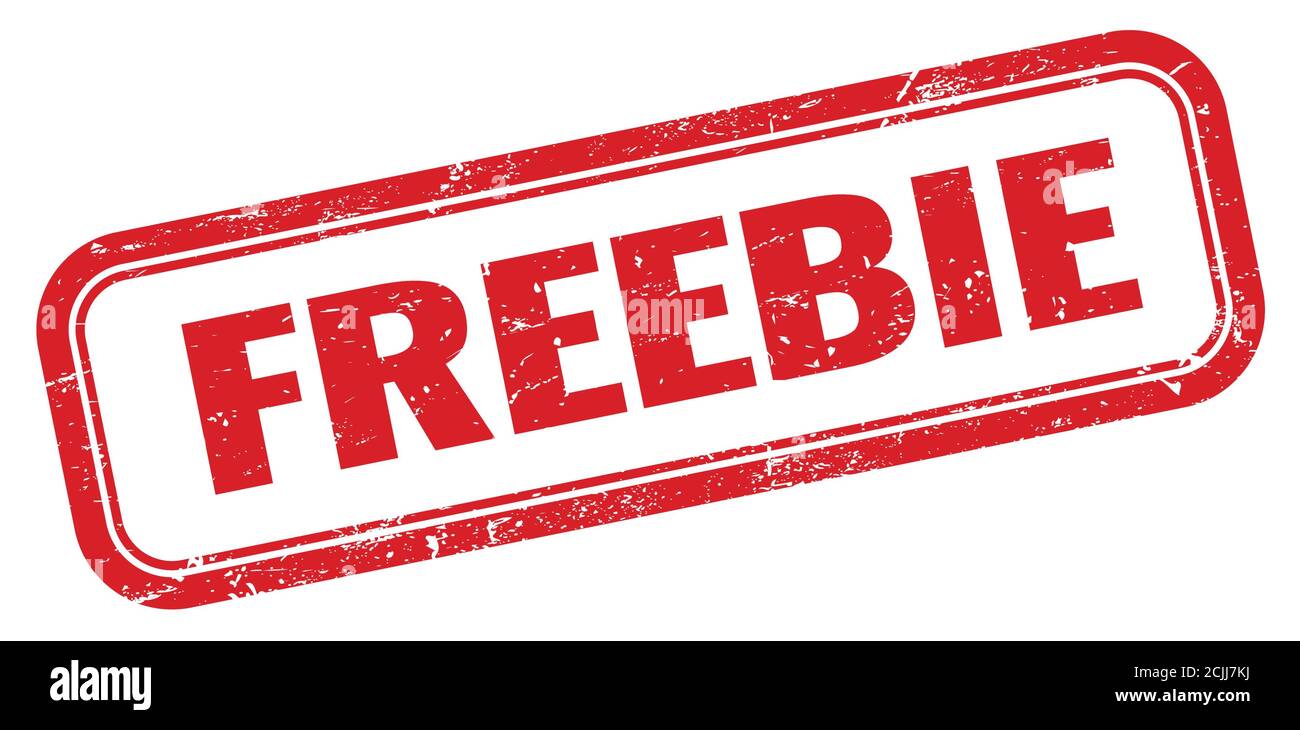 FREEBIE red grungy rectangle stamp sign Stock Photo - Alamy