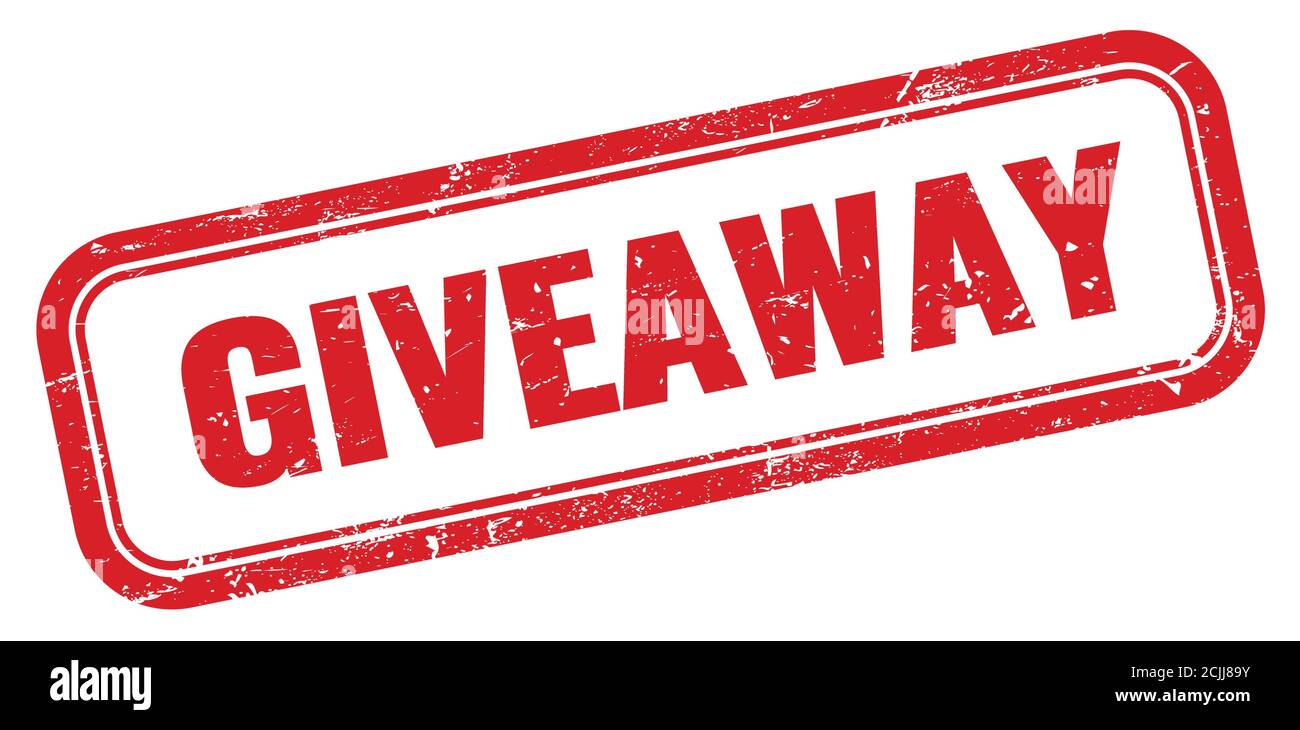 GIVEAWAY red grungy rectangle stamp sign Stock Photo - Alamy