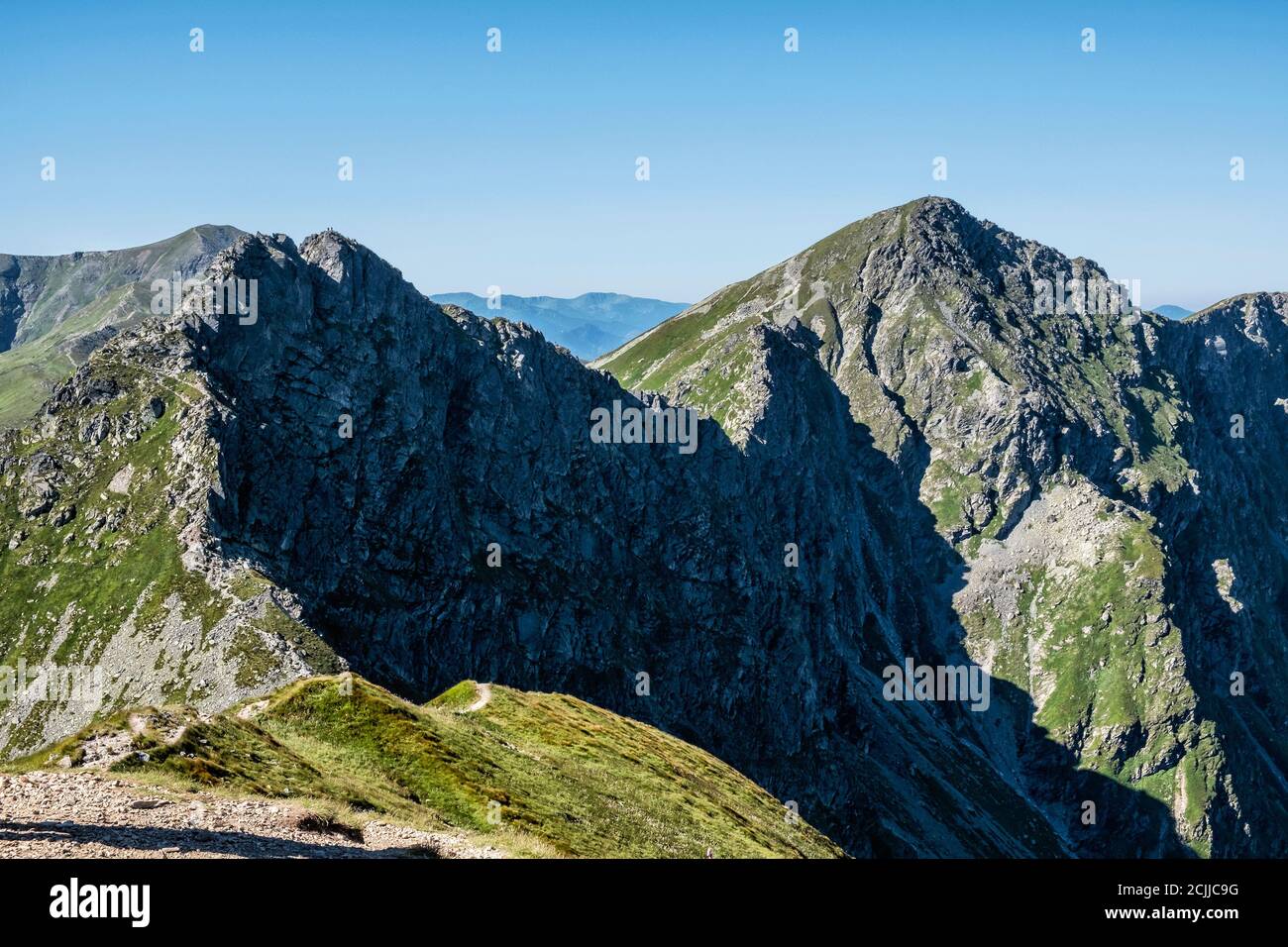 Ostry Rohac and Placlivo peaks from Volovec peak, Western Tatras ...