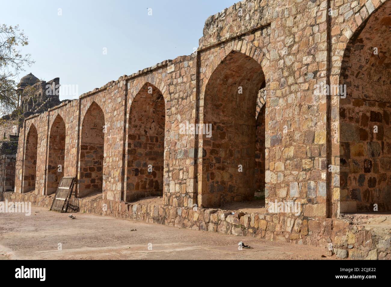 A mesmerizing view of architecture of small tomb at old fort from side ...