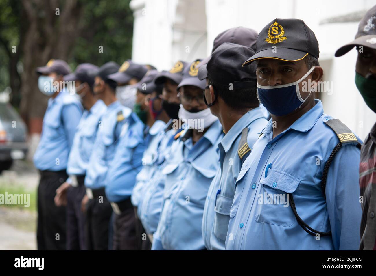 Dehradun, Uttarakhand/India - September 08 2020:Security guard wearing ...