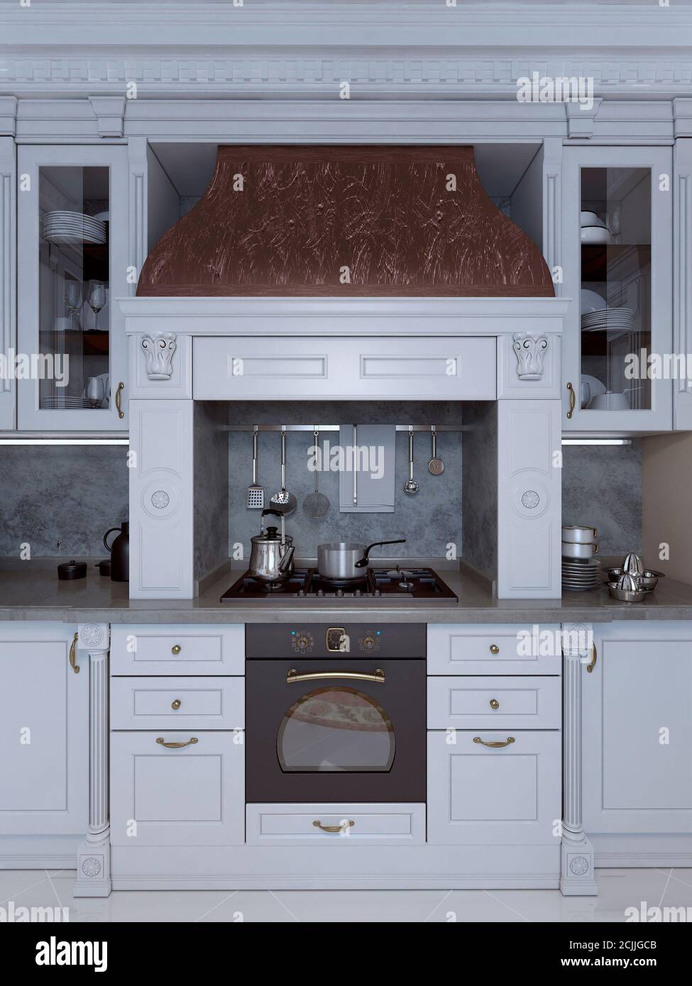 Range oven in black white kitchen hi-res stock photography and images ...