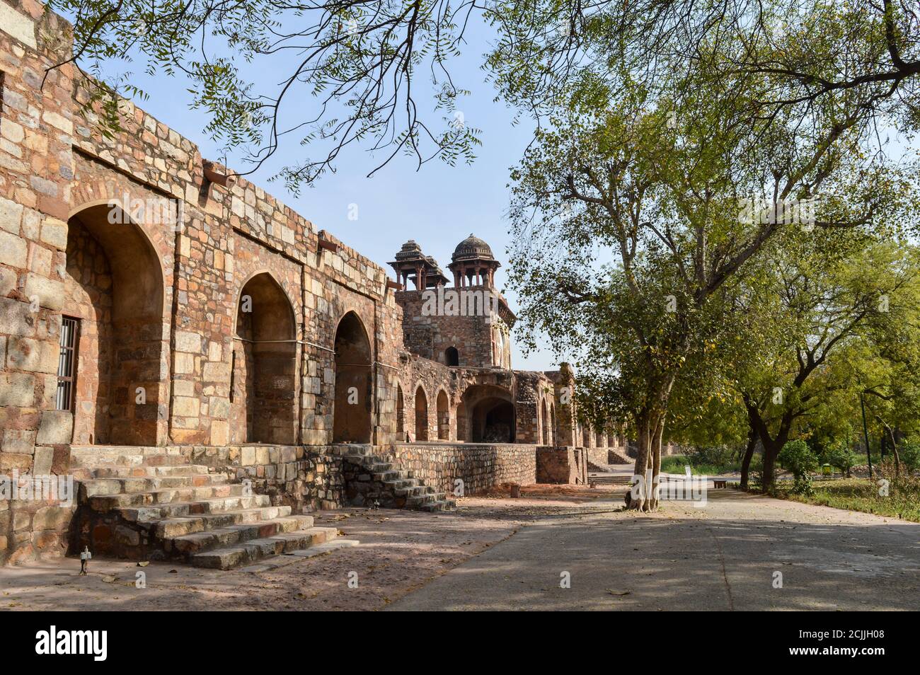 A mesmerizing view of architecture of small tomb at old fort from side ...