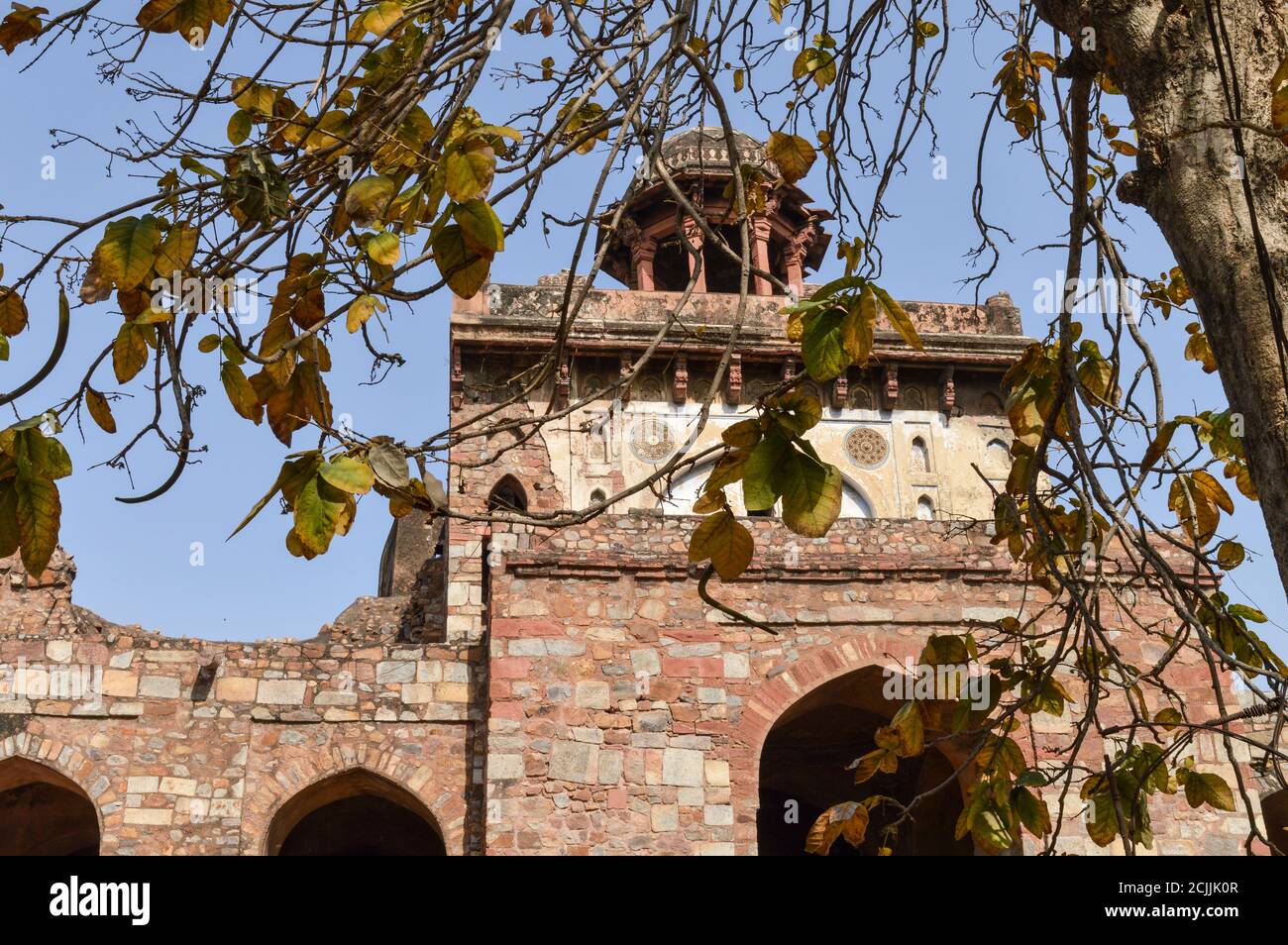 A mesmerizing view of architecture of small tomb at old fort from side ...