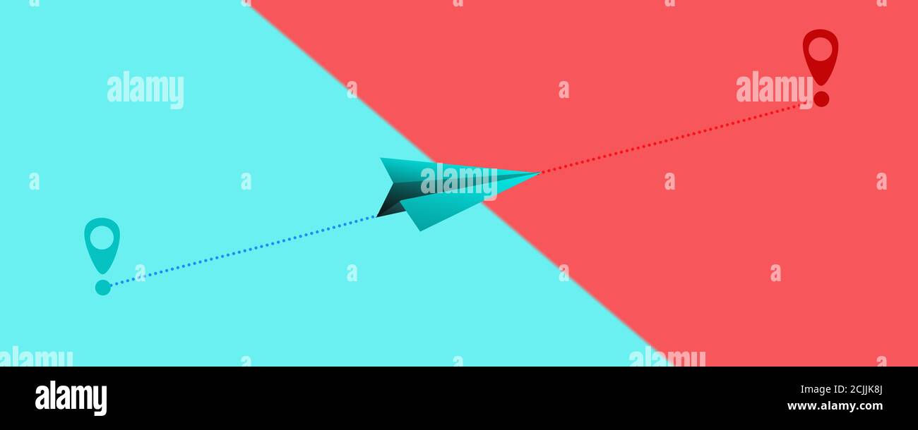 airplane delivery business concept, shipping process paper plane ...