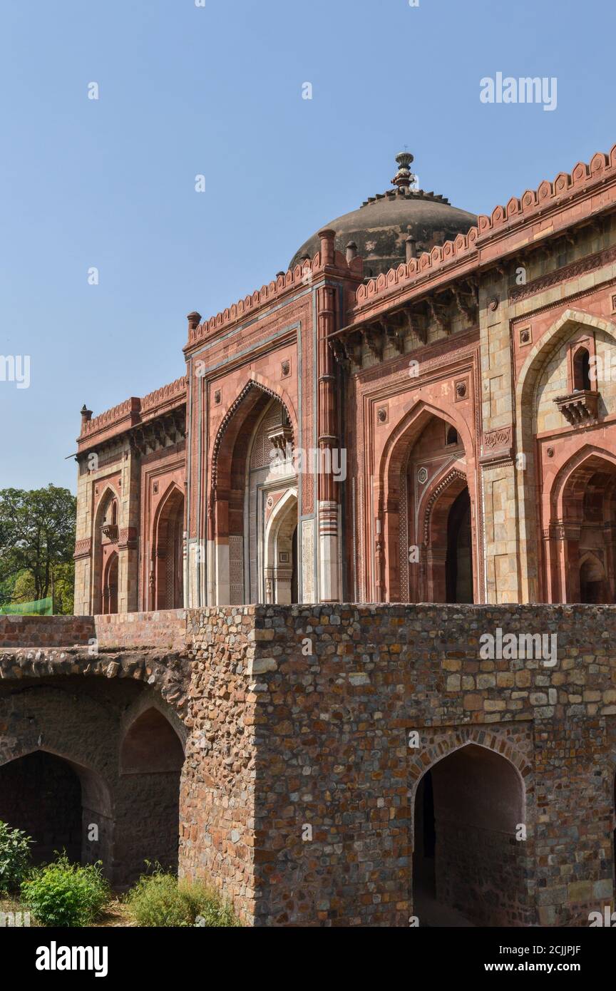 A mesmerizing view of architecture of main tomb at old fort from side ...
