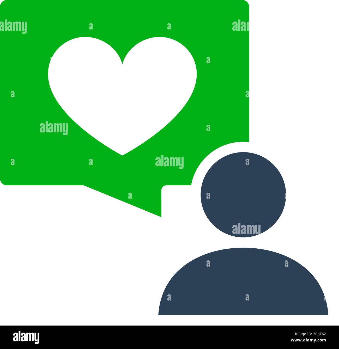 Human with heart in speech bubble colored icon. Dialogue about love ...