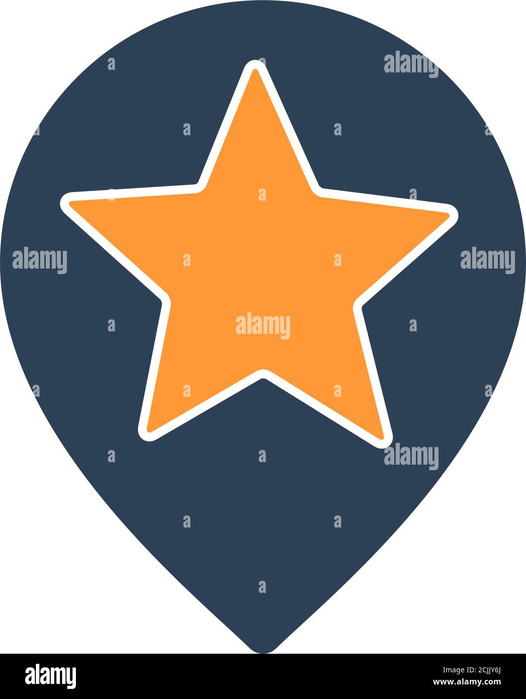 Star with location mark, favorite place colored icon. Rating, add to ...