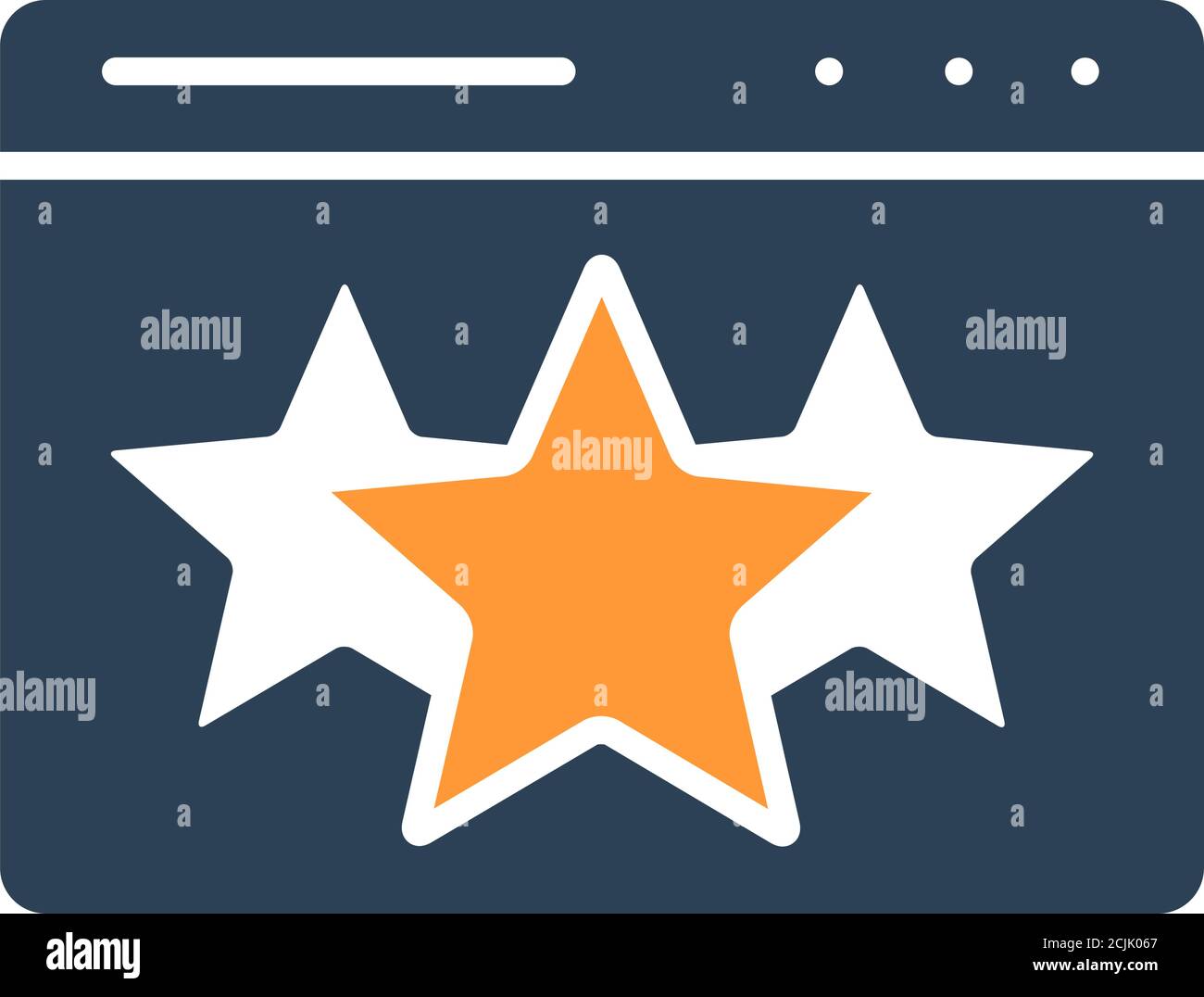 Web page with stars, online review colored icon. Feedback, add to ...